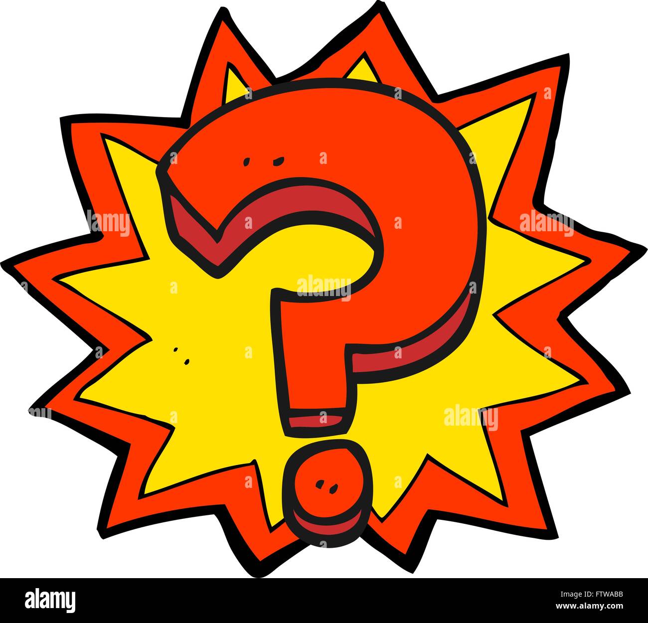 Freihändig gezeichnete Cartoon-Fragezeichen Stock-Vektorgrafik - Alamy