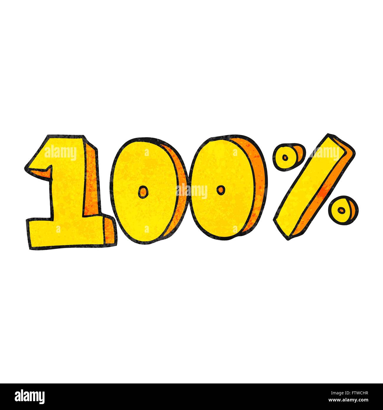 Freihand strukturierte Cartoon-100 Prozent-symbol Stock-Vektorgrafik ...