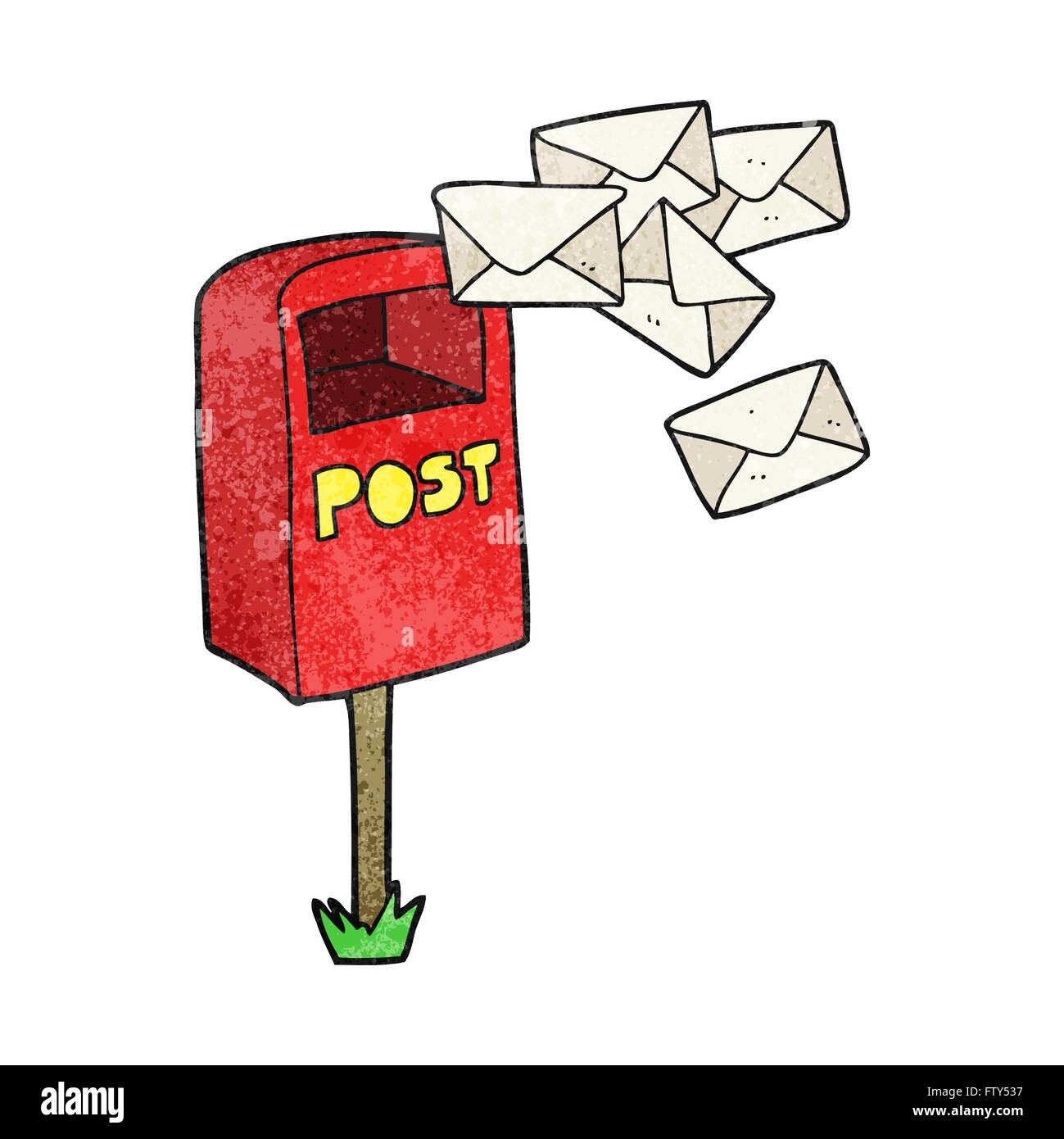 Freihand strukturierte Cartoon-Briefkasten Stock-Vektorgrafik - Alamy