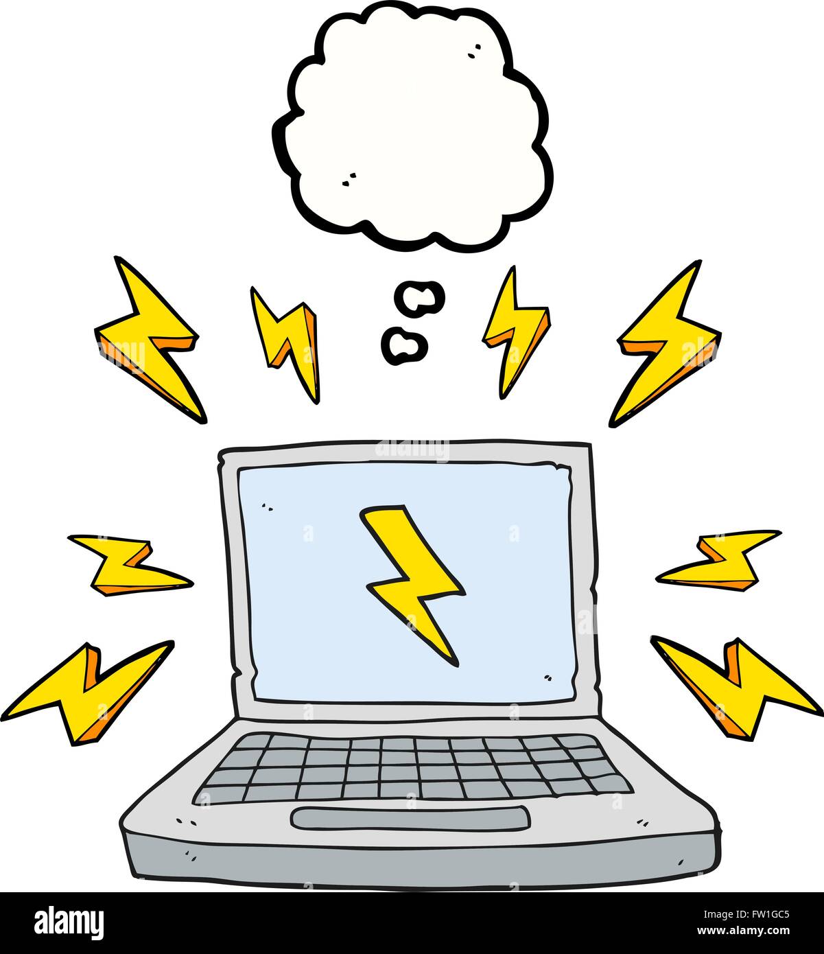 Freehand Drawn Cartoon Laptop Computer Stockfotos und -bilder Kaufen ...