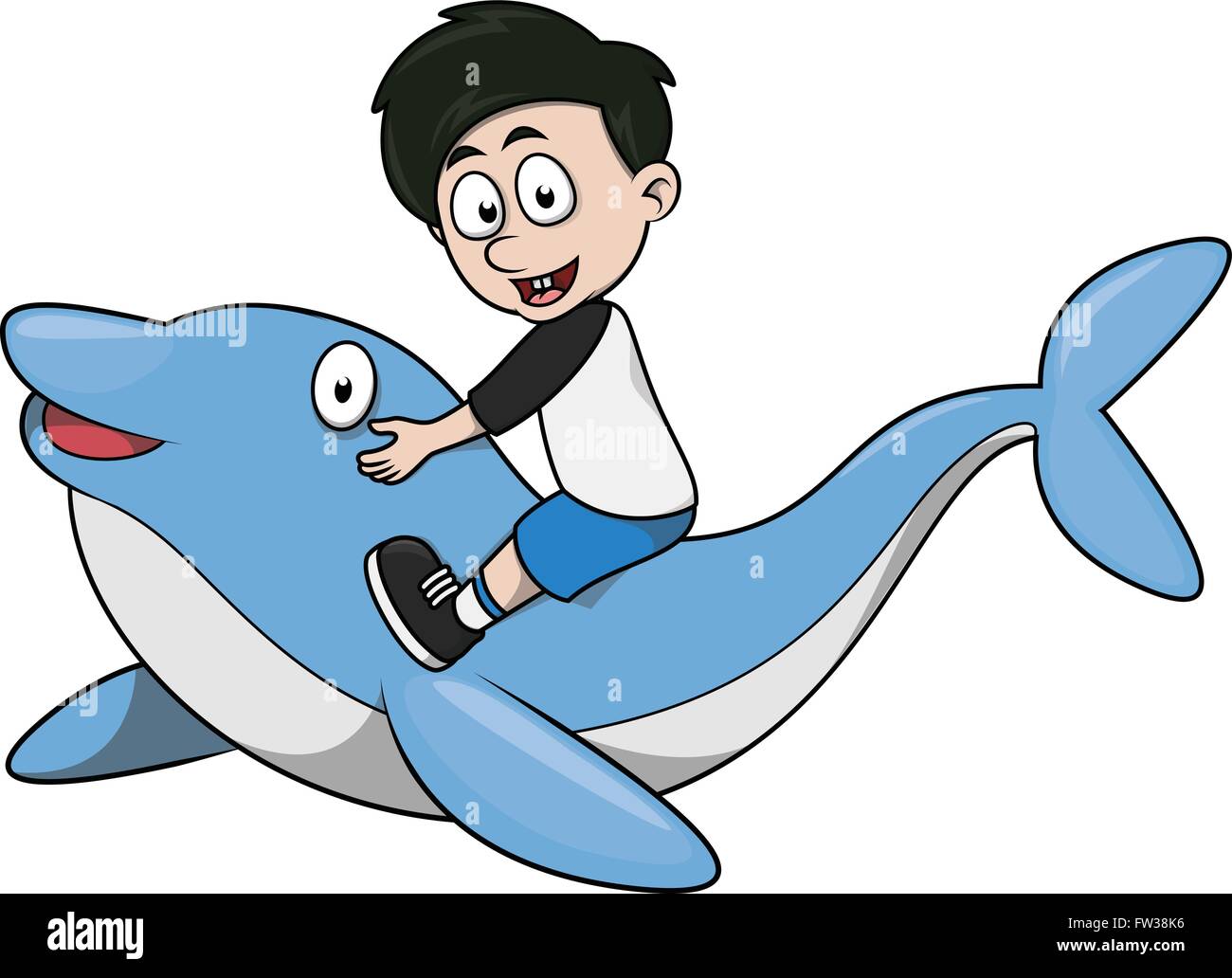 Boy dolphin cartoon illustration -Fotos und -Bildmaterial in hoher ...