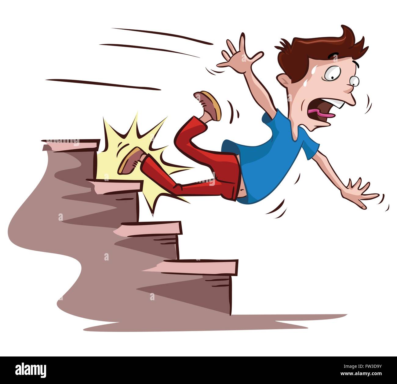 Männer, die auf der Treppe ausgerutscht Stock-Vektorgrafik - Alamy