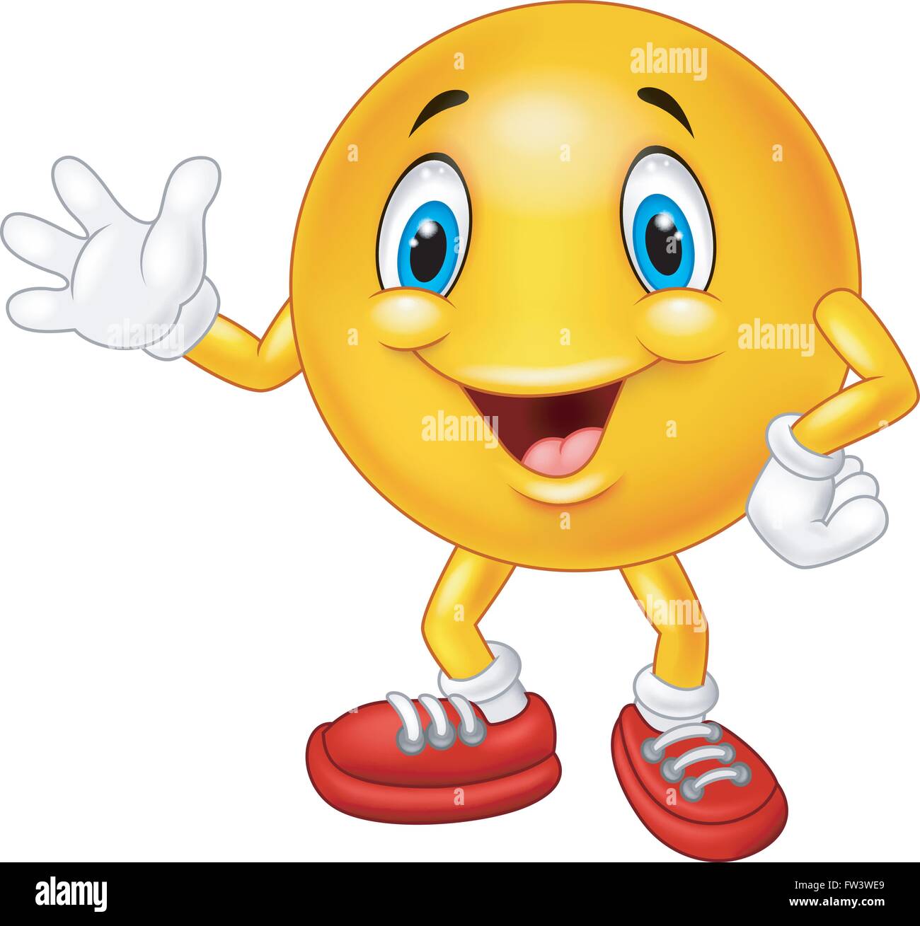 Cartoon-Emoticon Hand winken Stock-Vektorgrafik - Alamy