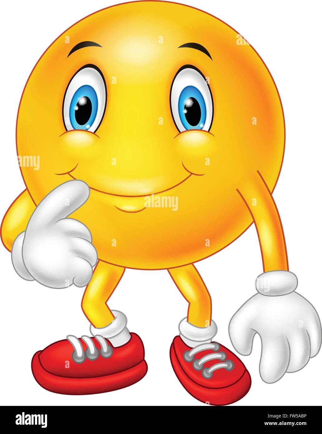 Happy cartoon emoticon thinking -Fotos und -Bildmaterial in hoher ...