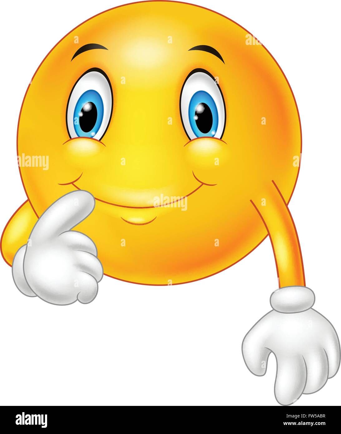 Glücklich Cartoon Emoticon denken Stock-Vektorgrafik - Alamy