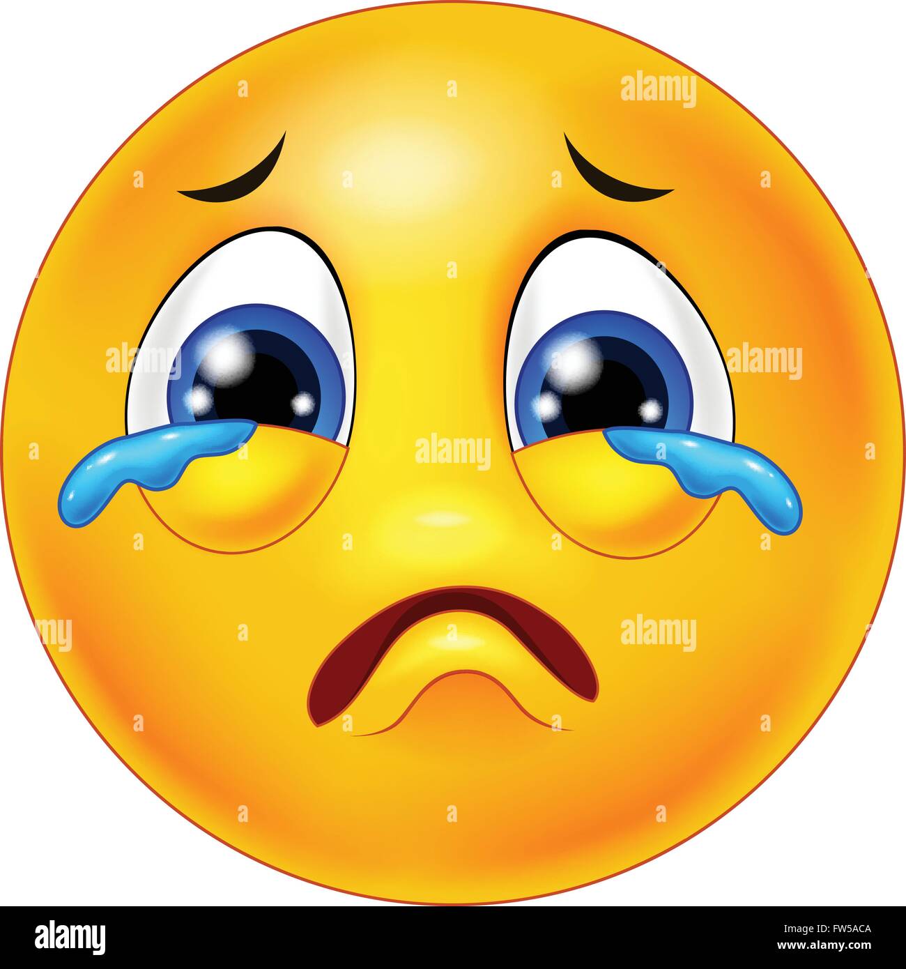 Cartoon Emoticon Weinen Stock-Vektorgrafik - Alamy