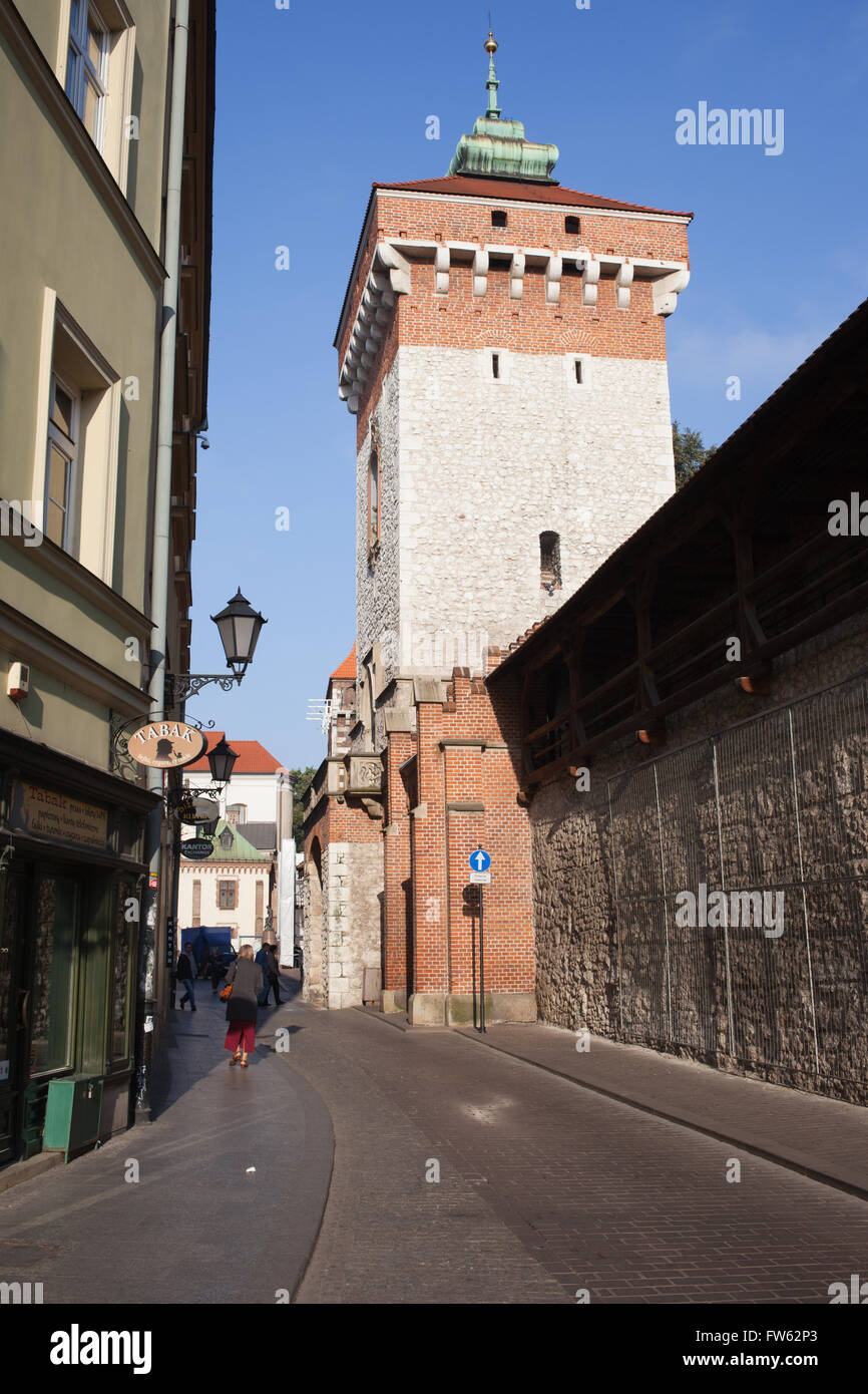 St. Florian Gate (Brama Florianska), gotische mittelalterliche Festung ...