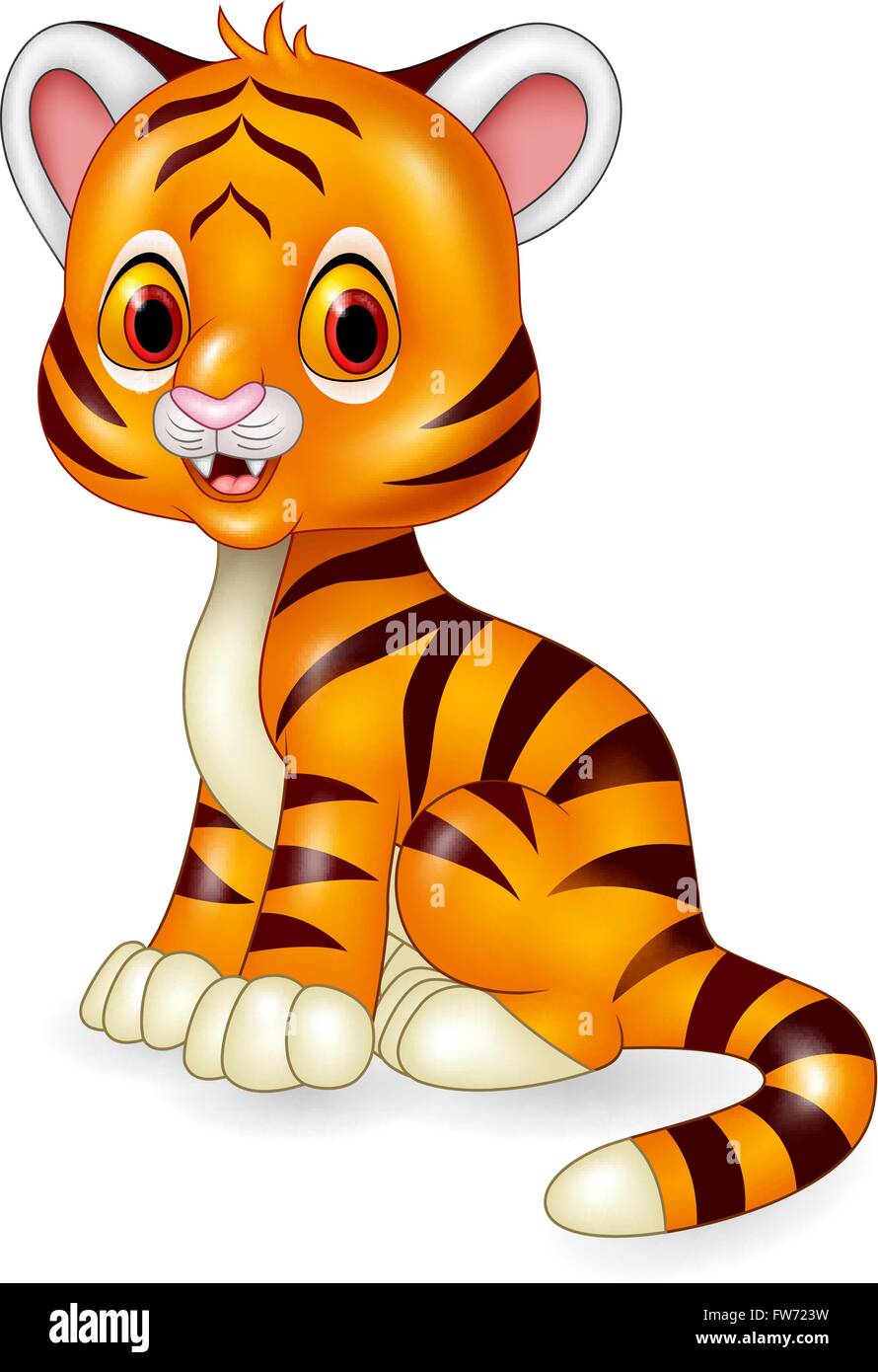 Happy baby tiger posing isolated -Fotos und -Bildmaterial in hoher ...