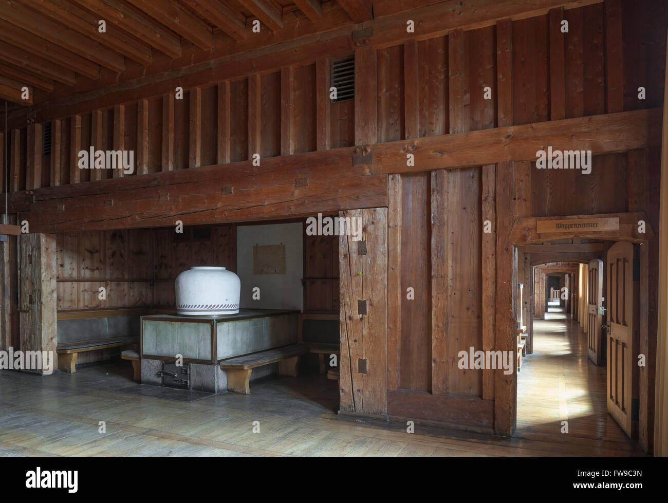NSDAP-Ordensburg Sonthofen, NS-Architektur Heimatschutzstil, Indoors ...