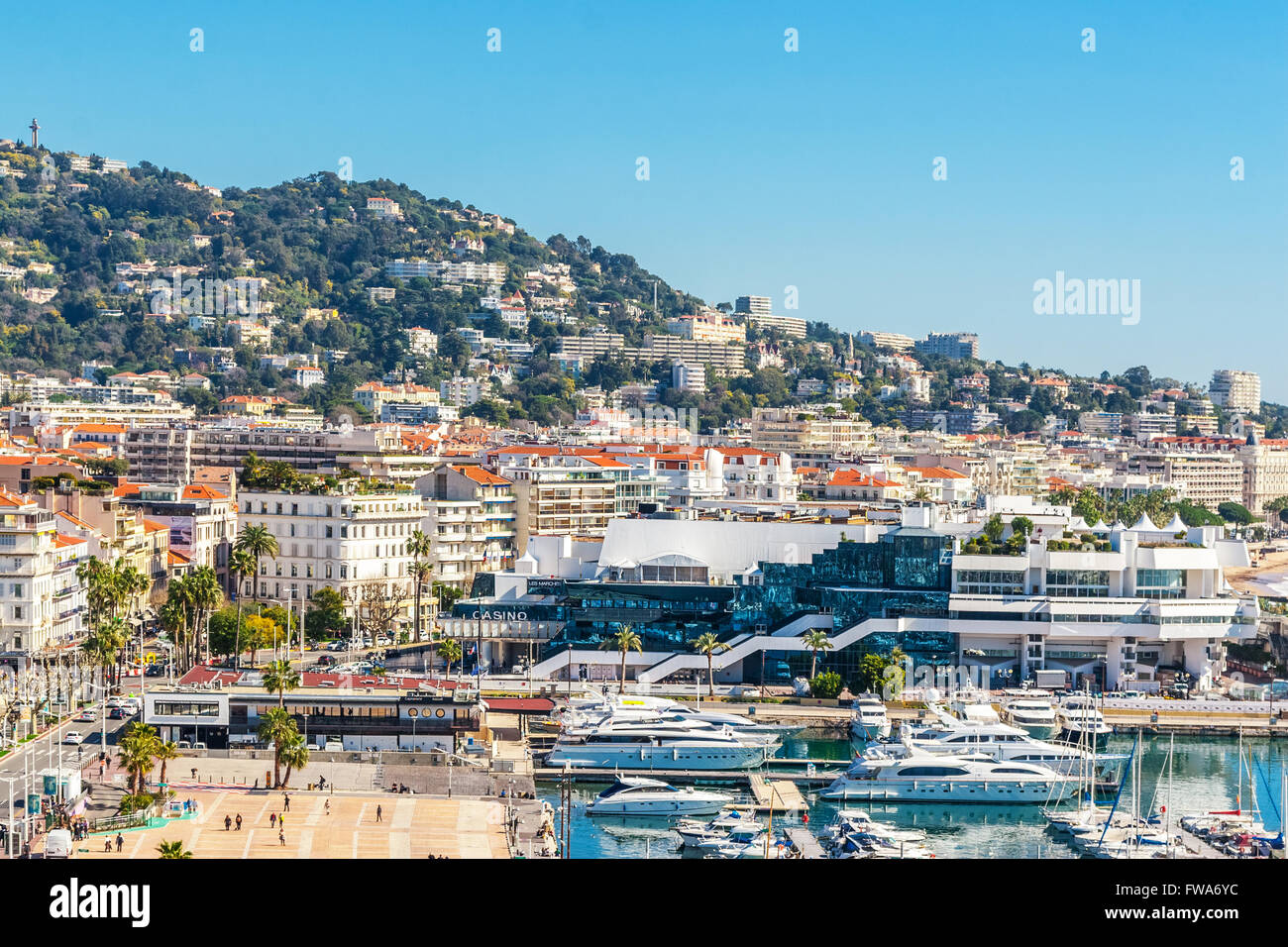 Panoramablick über Cannes, Promenade De La Croisette, der Croisette und ...