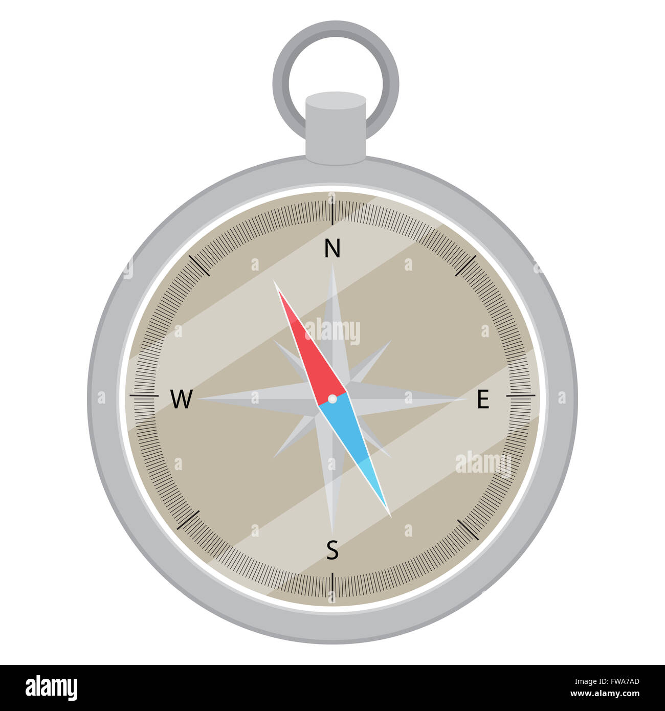 Kompass flaches Gerätedesign. Kompass-Symbol, Navigationskarte Richtung ...
