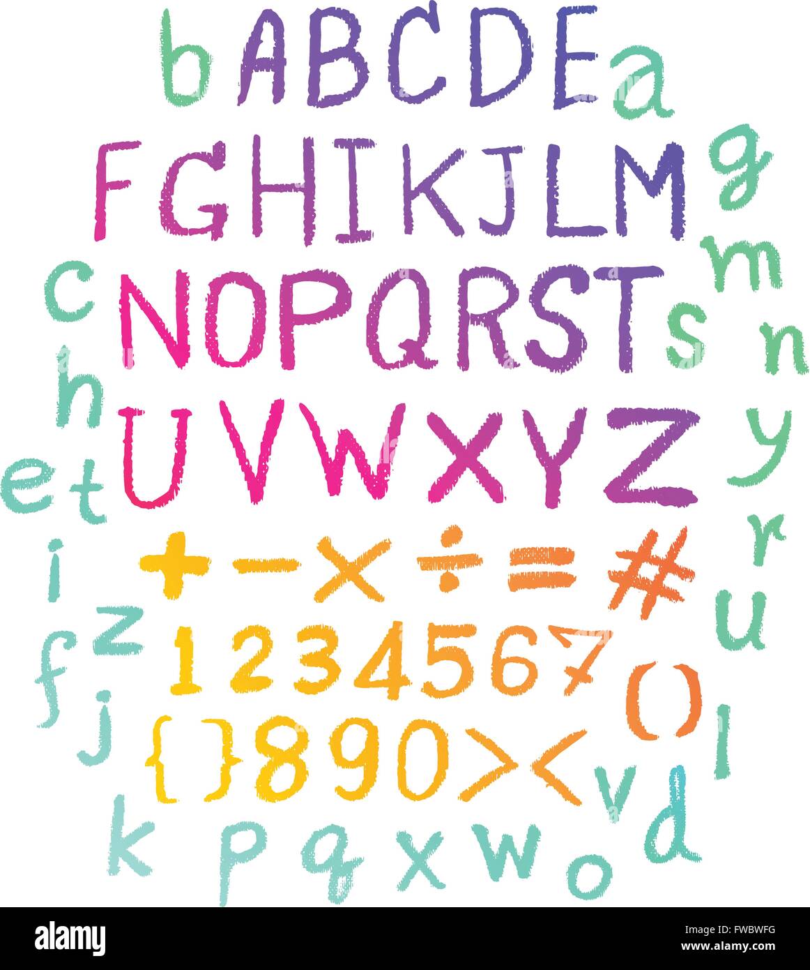 Vektor-Alphabet. Hand gezeichneten Buchstaben. Buchstaben des Alphabets ...