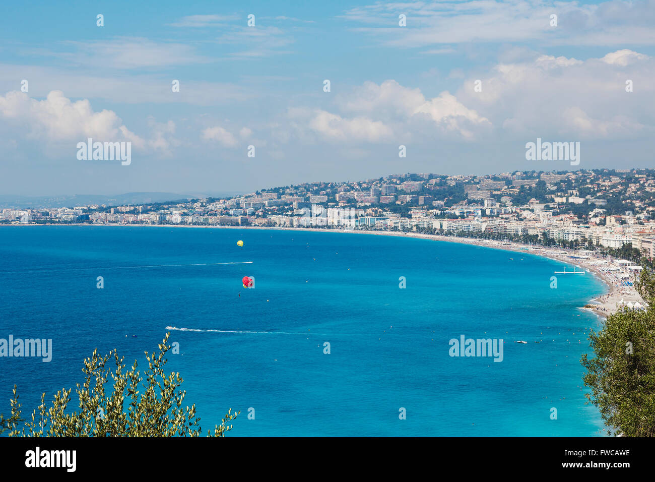 Nizza, Côte d ' Azur, Cote d ' Azur, Frankreich. Strand und Promenade ...