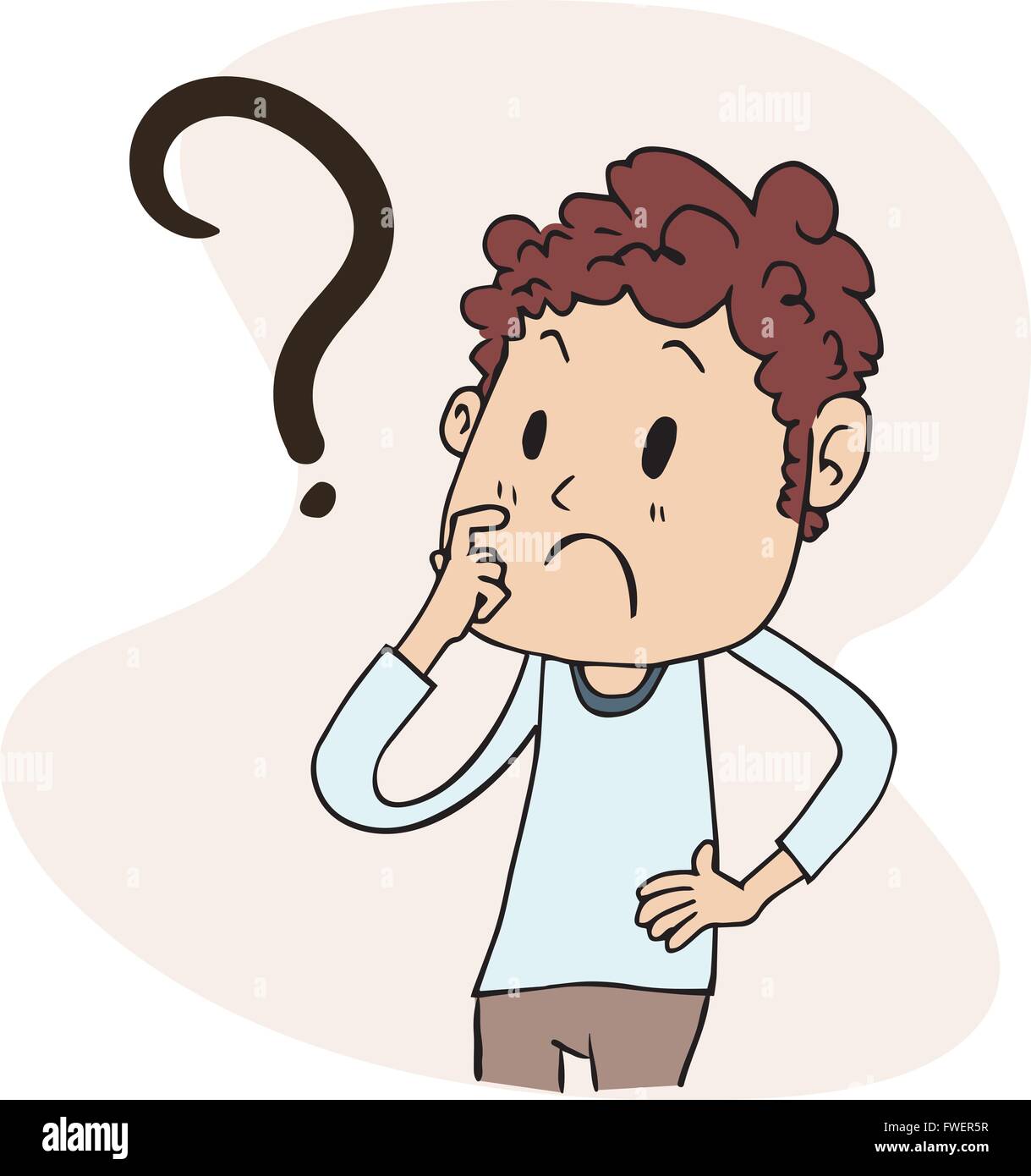 Cartoon style drawing confused man -Fotos und -Bildmaterial in hoher ...