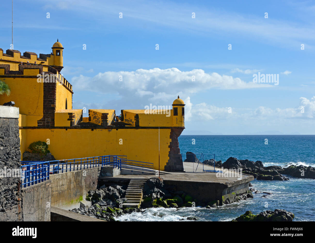 Alte Festung am Meer in Funchal, Madeira, Portugal. Forteleza de Sao ...