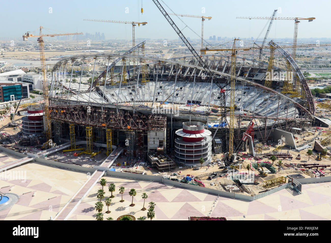 Katar, Doha, Baustelle Khalifa International Stadium für die FIFA ...