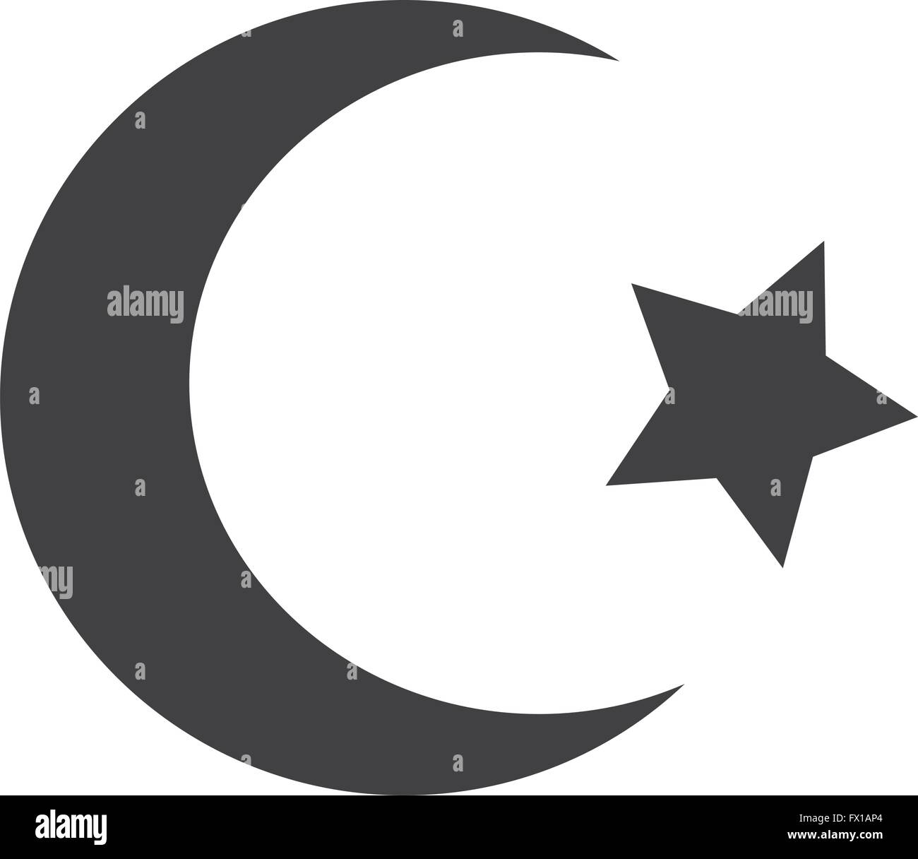 Symbol des Islam Star Halbmond Symbol Stock-Vektorgrafik - Alamy