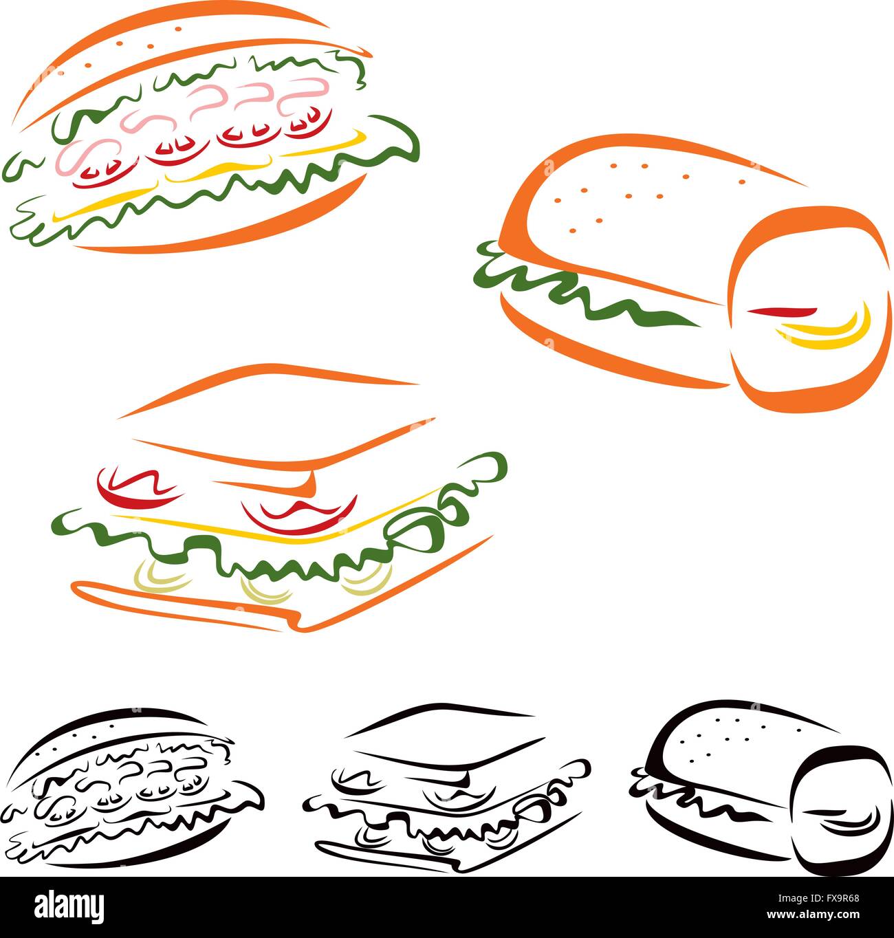 Food symbole zeichnen Stock-Vektorgrafiken kaufen - Alamy