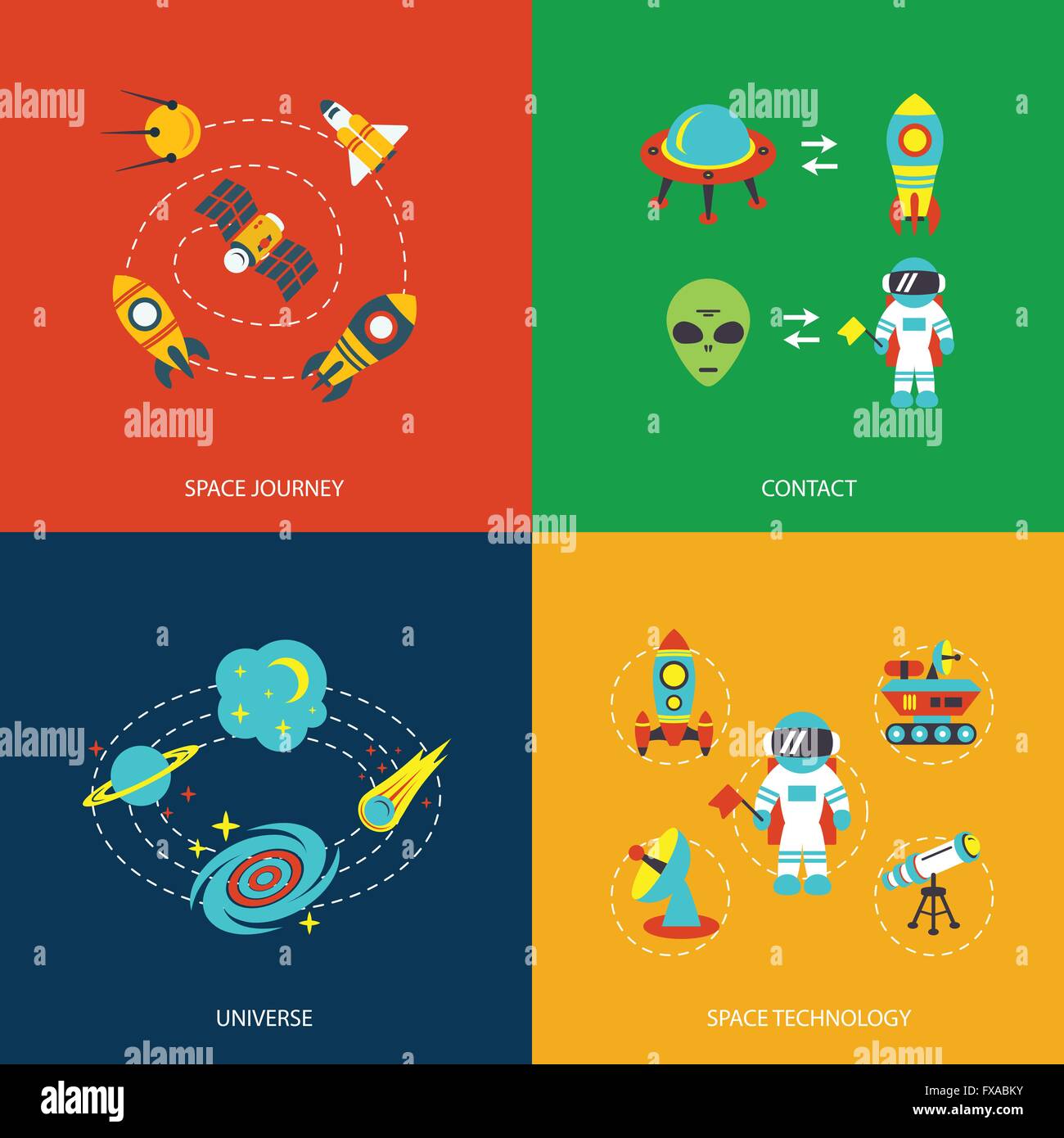 Raum-Symbole-Infografiken Stock-Vektorgrafik - Alamy