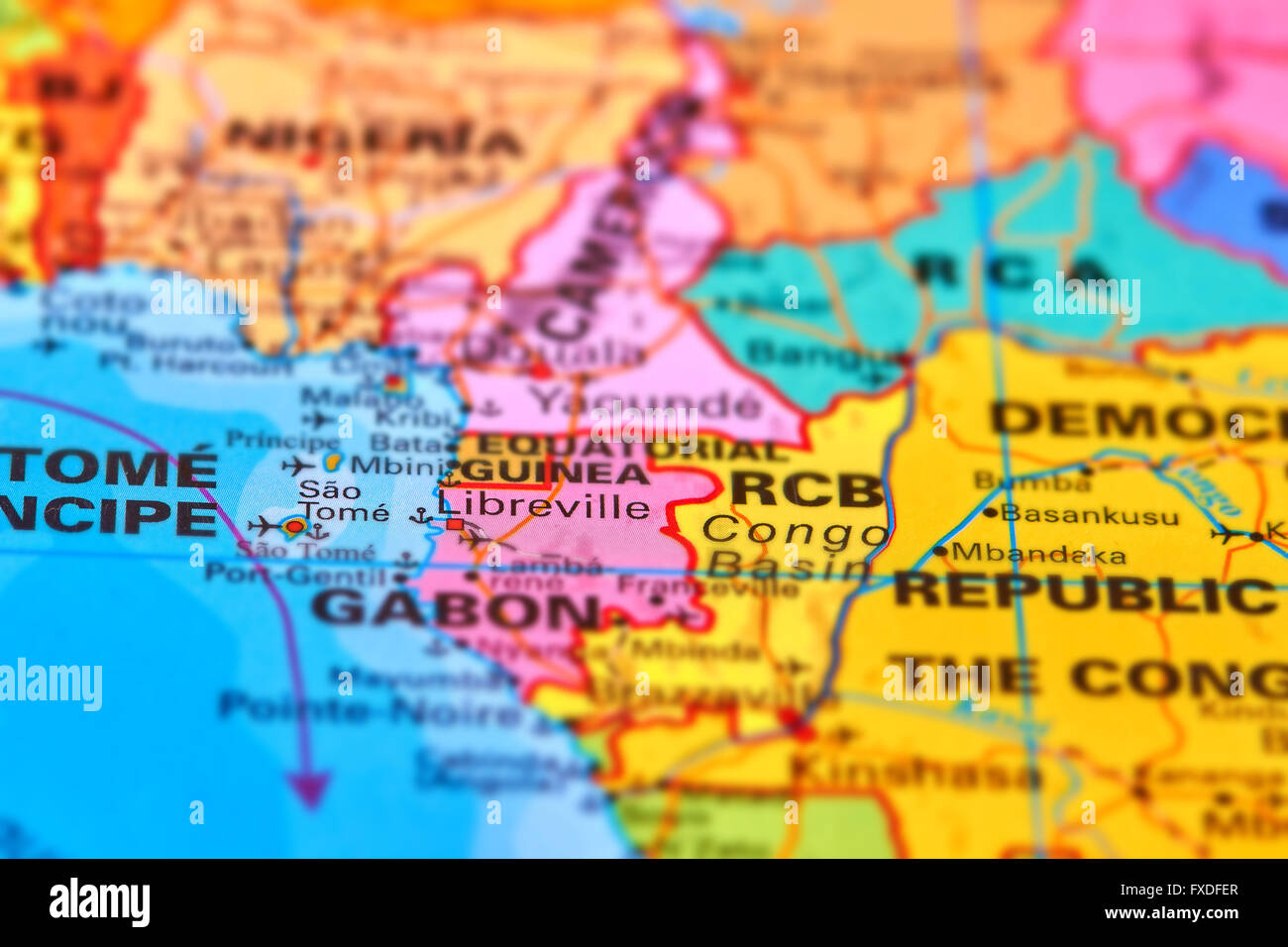 Gabun-Land in Afrika auf der Weltkarte Stockfotografie - Alamy