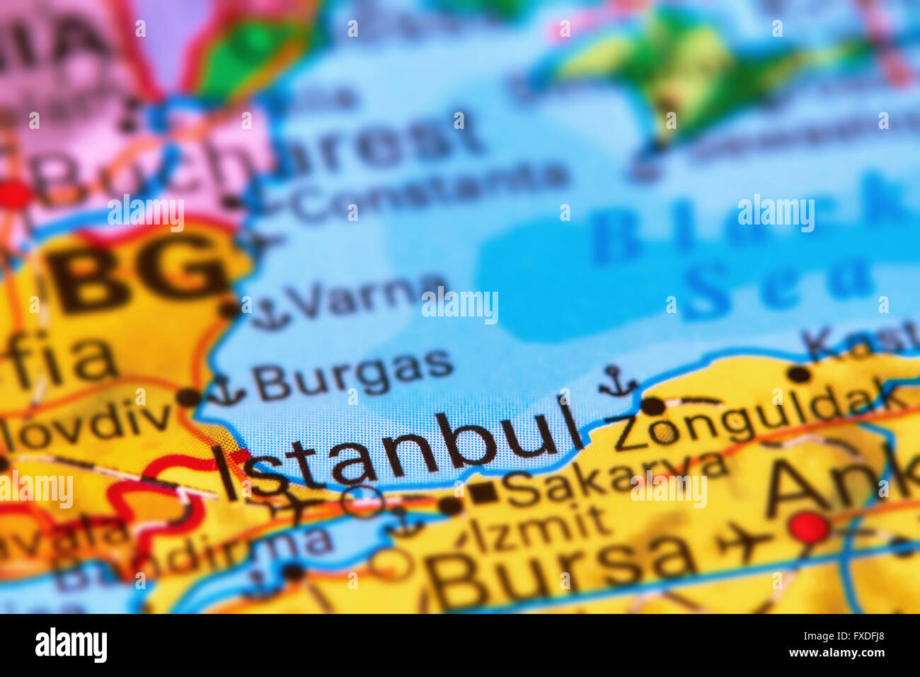 Istanbul, Stadt in der Türkei auf der Weltkarte Stockfotografie - Alamy