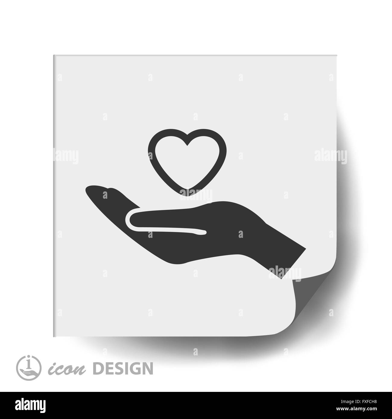 Piktogramm Herz in der hand Stock-Vektorgrafik - Alamy
