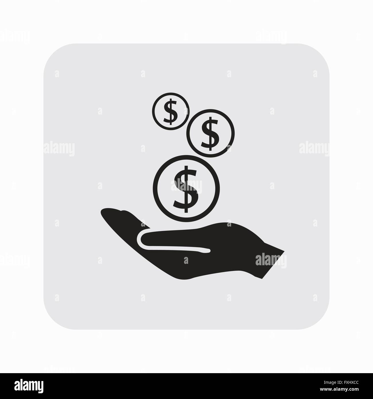 Piktogramm Geld in der hand Stock-Vektorgrafik - Alamy