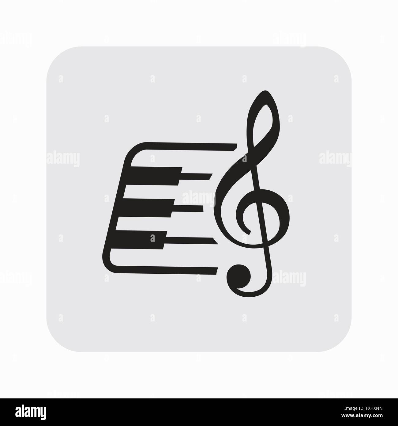 Piktogramm Musiktaste und Tastatur Stock-Vektorgrafik - Alamy
