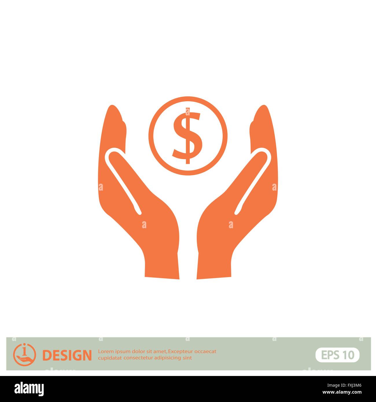 Piktogramm Geld in der hand Stock-Vektorgrafik - Alamy