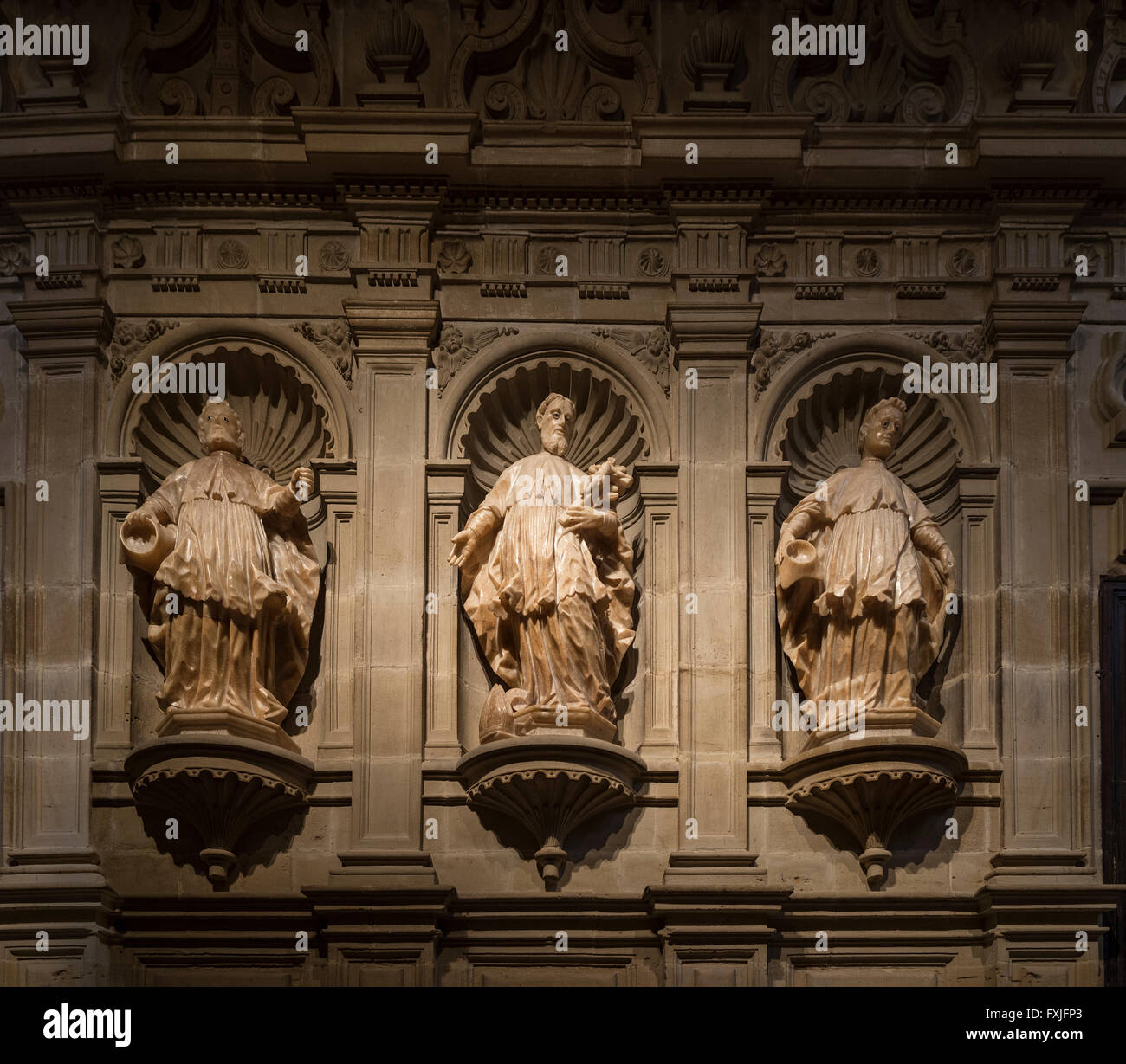 Statuen des Chores der Co-Kathedrale Santa Maria De La Redonda. Logroño ...