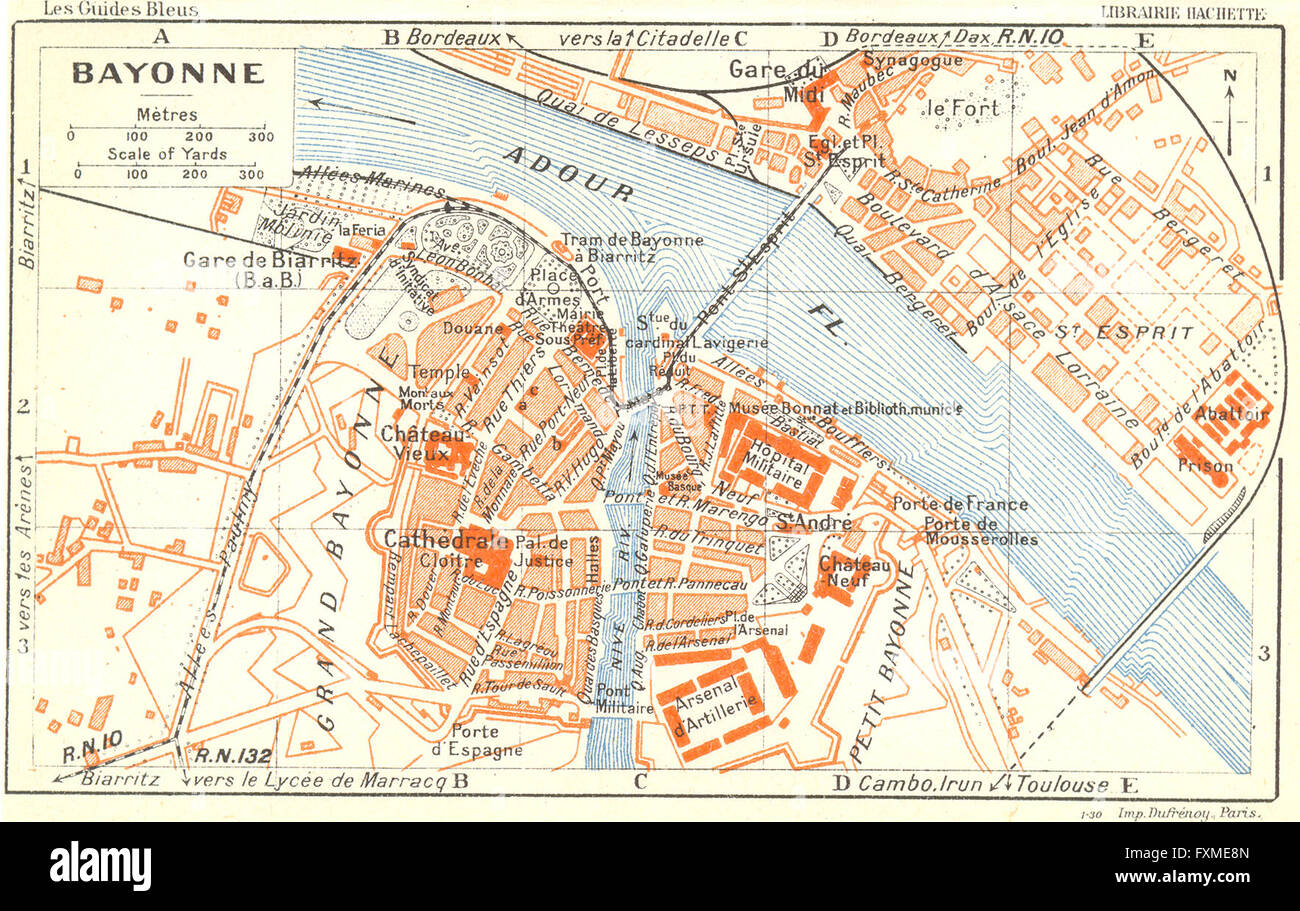 Frankreich: Bayonne, 1926 Vintage Karte Stockfotografie - Alamy