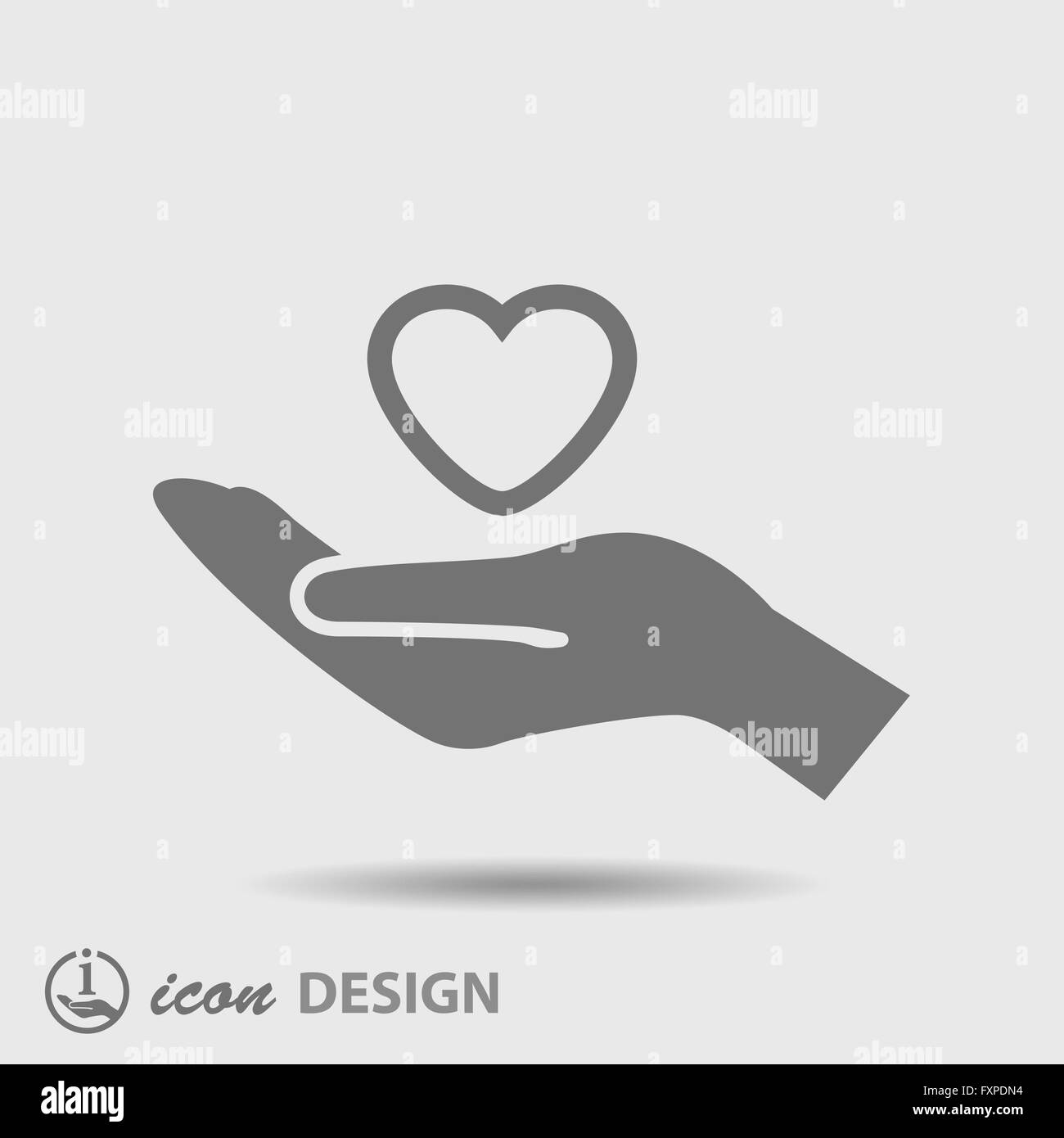 Piktogramm Herz in der hand Stock-Vektorgrafik - Alamy