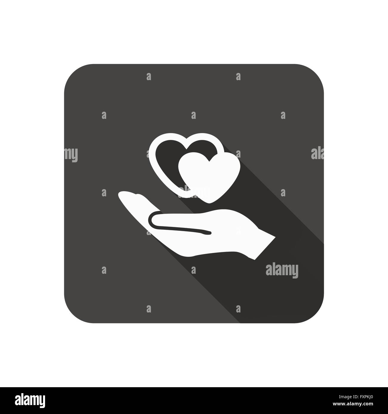 Piktogramm Herz in der hand Stock-Vektorgrafik - Alamy