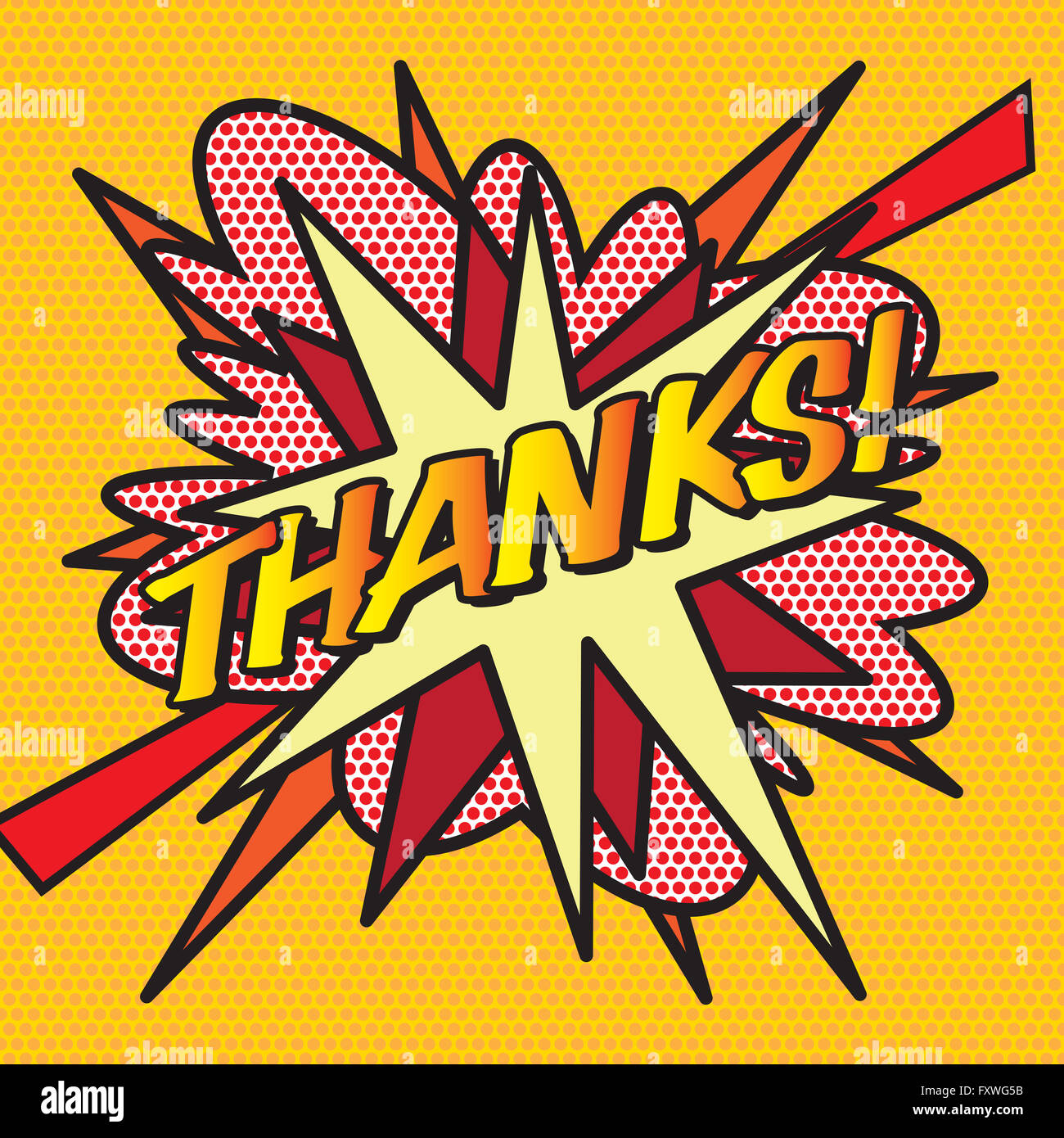 Comic Book Pop-Art Danke Stockfotografie - Alamy