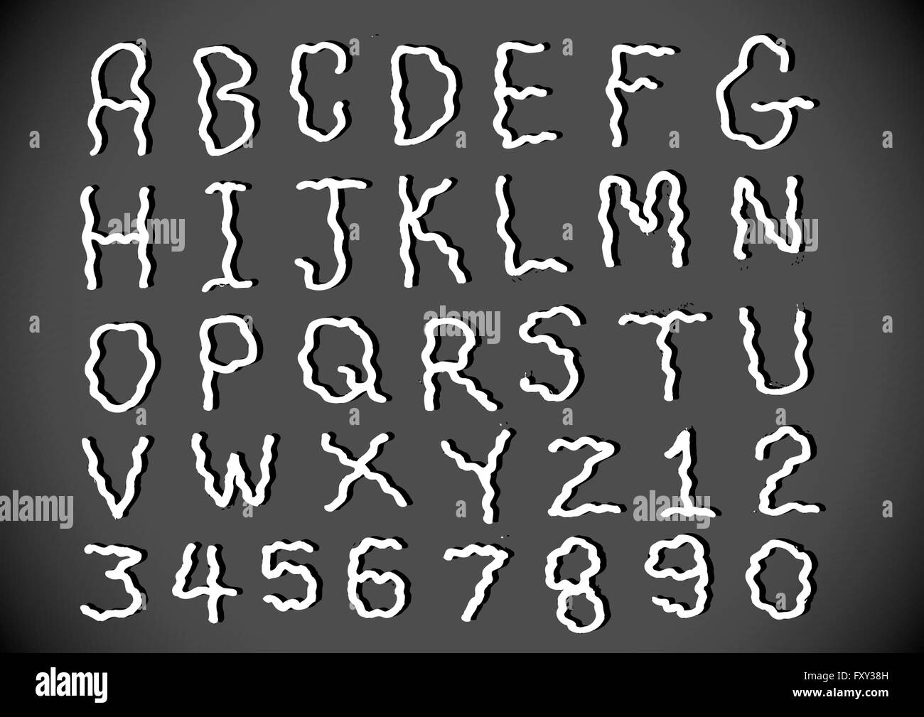 Schrift Skizze Hand Zeichnung Buchstaben Stock-Vektorgrafik - Alamy