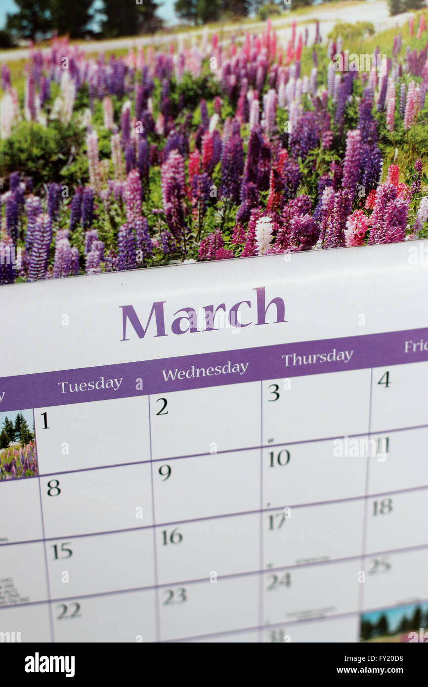 März kalender -Fotos und -Bildmaterial in hoher Auflösung – Alamy