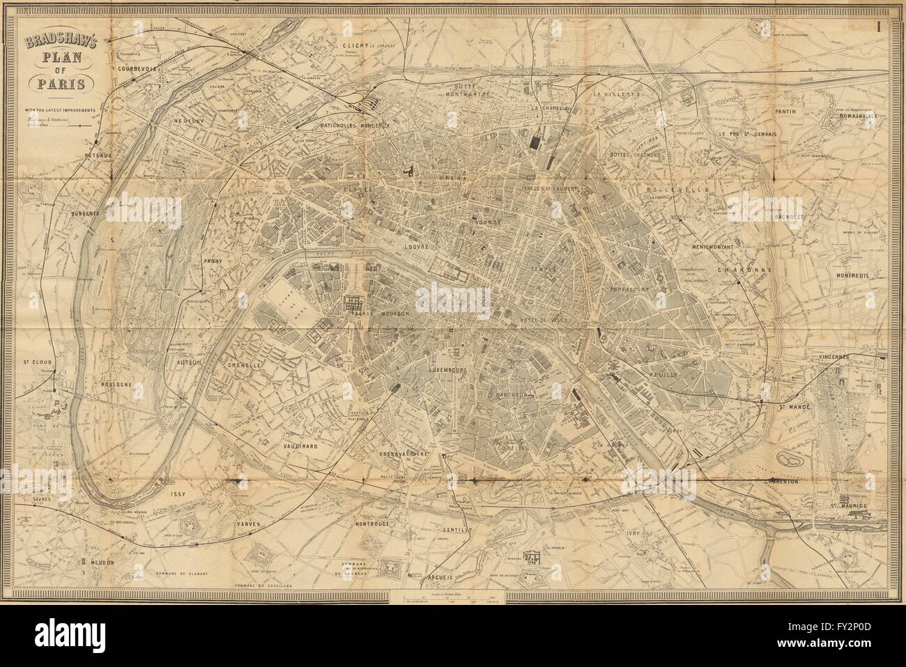 Paris City Map Stockfotos und -bilder Kaufen - Alamy