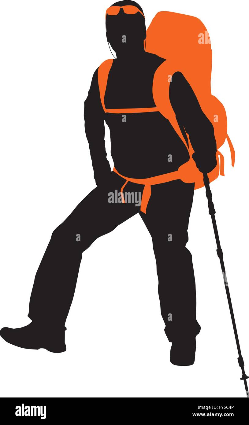 Trekker silhouette Stock-Vektorgrafiken kaufen - Alamy