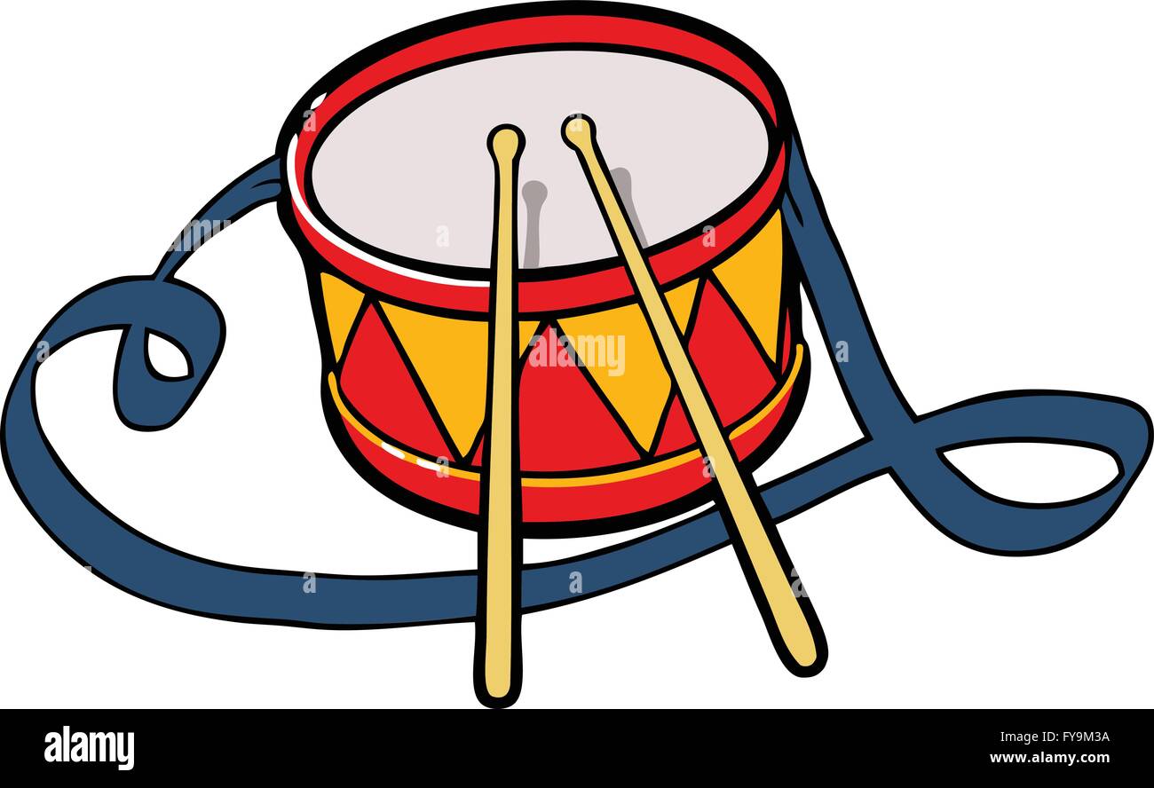Vektor-Illustration der Cartoon-Trommel Stock-Vektorgrafik - Alamy