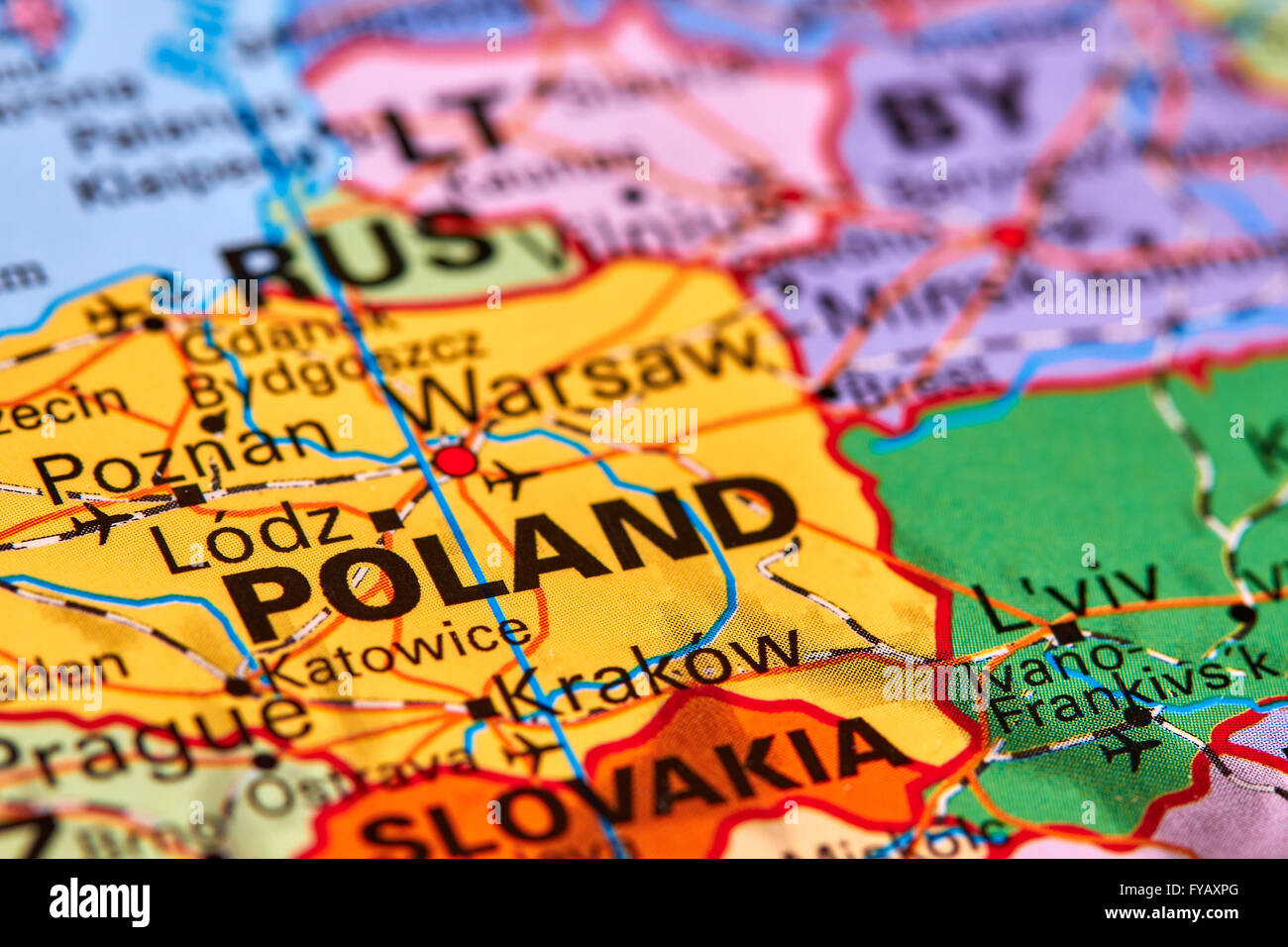 Polen, Land in Europa auf der Weltkarte Stockfotografie - Alamy