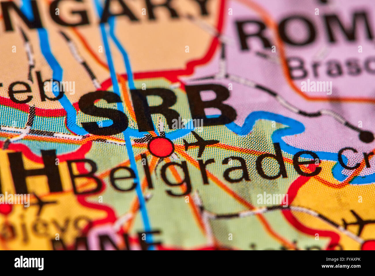 Serbien, Land in Europa auf der Weltkarte Stockfotografie - Alamy