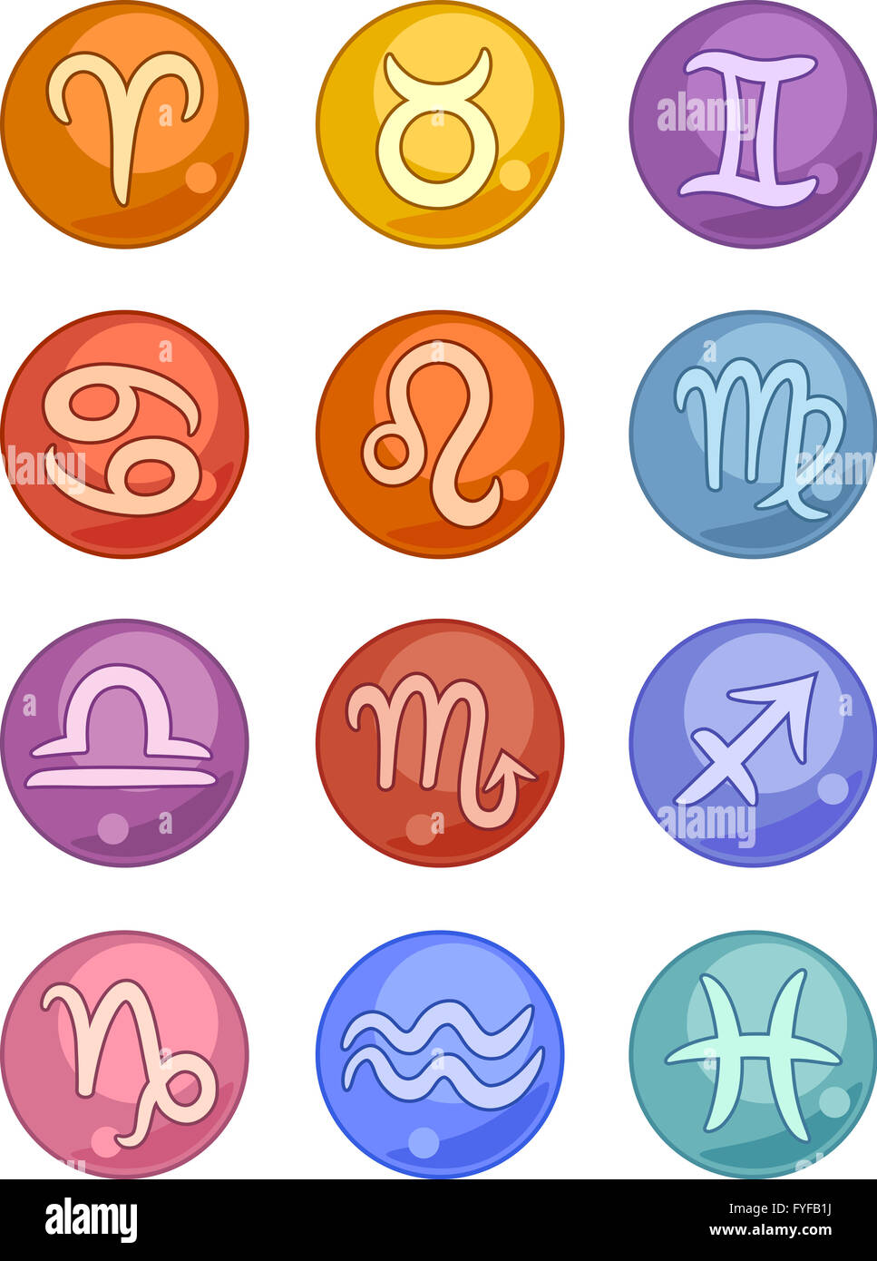 Sternzeichen Horoskop Zeichen Symbole Stockfotografie - Alamy