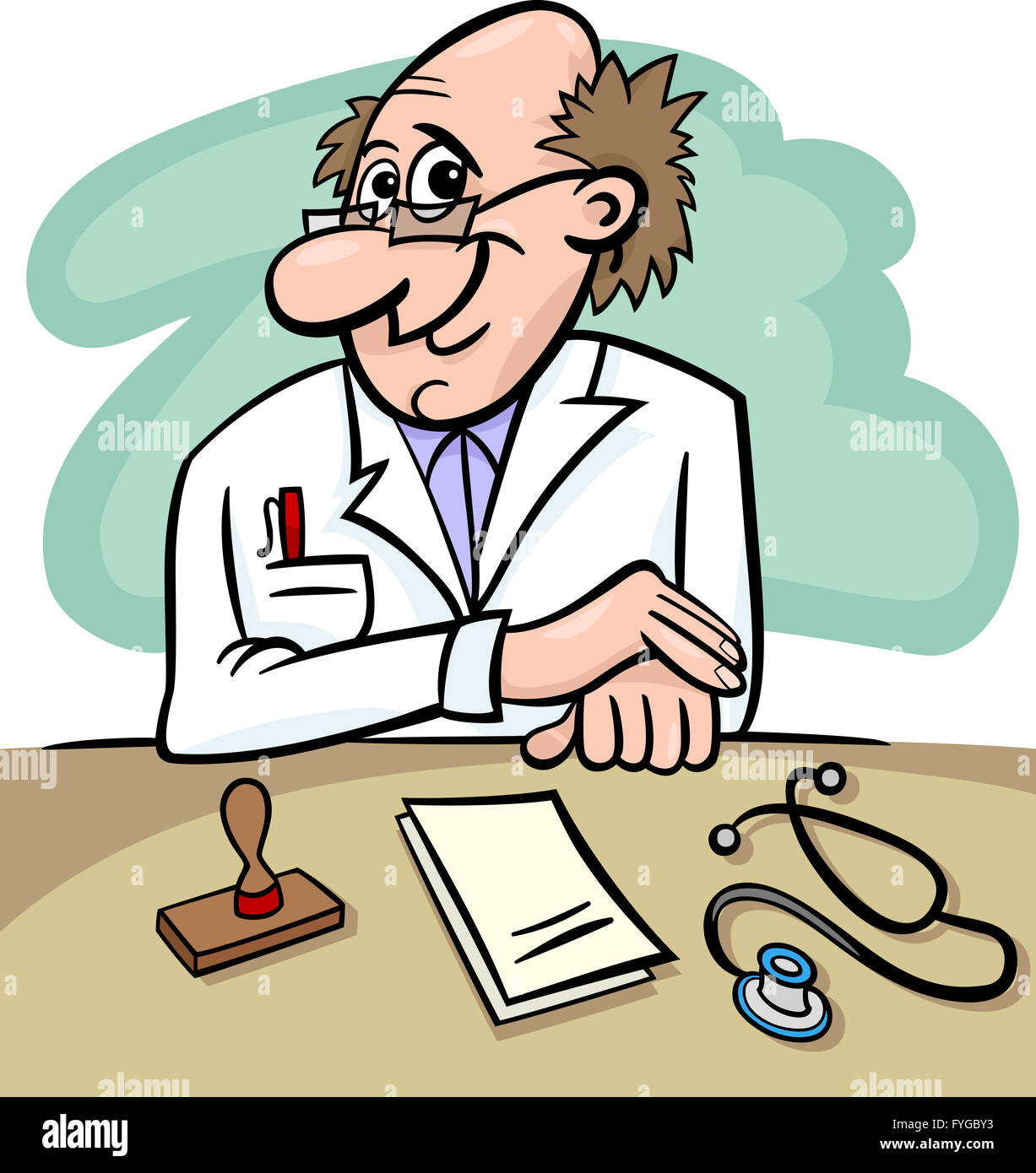 Arzt in Klinik Cartoon illustration Stockfotografie - Alamy