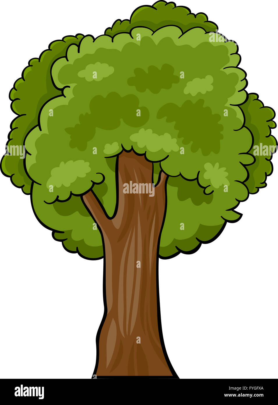 Cartoon-Illustration der Laubbaum Stockfotografie - Alamy