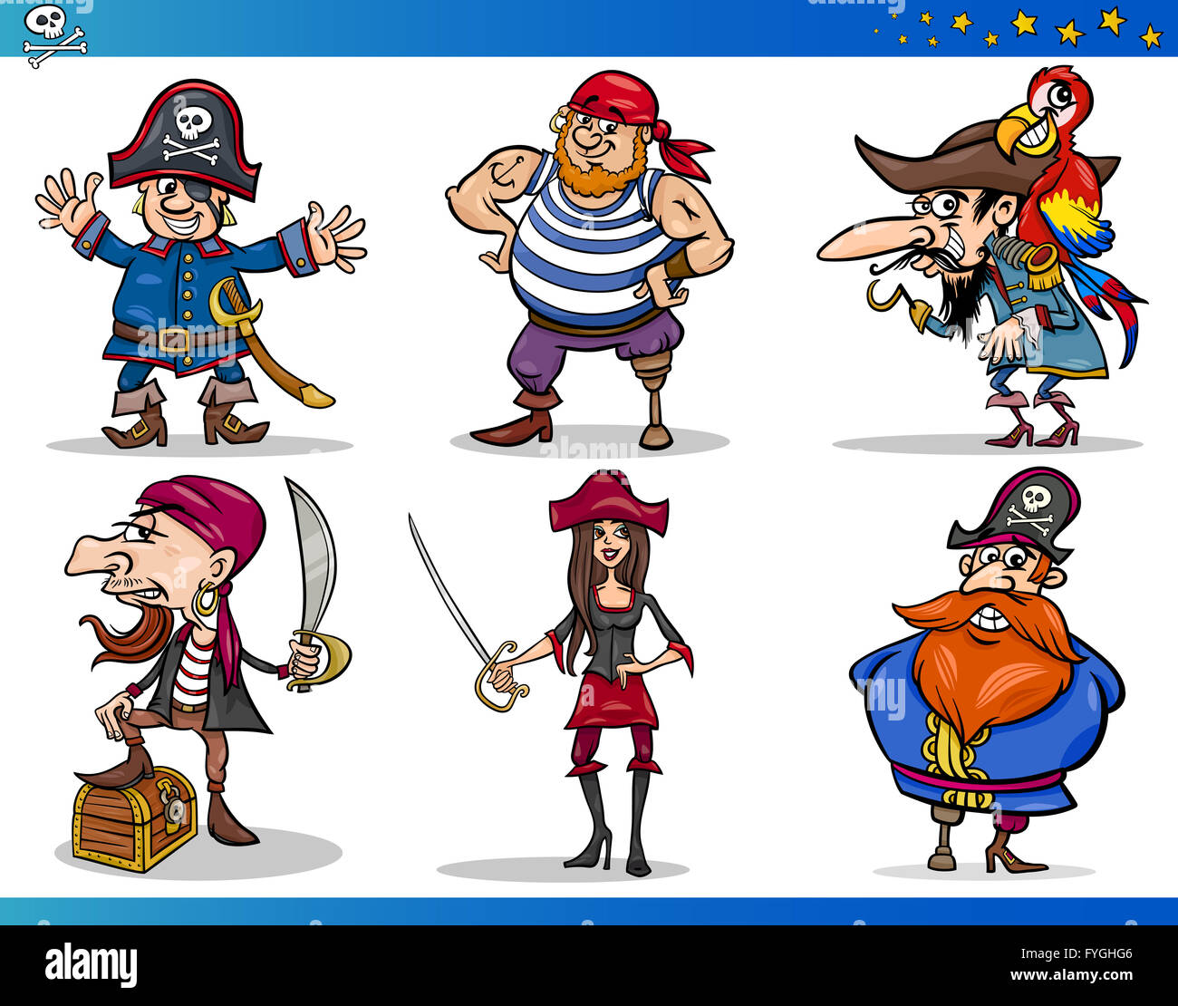 Piraten Comic-Figuren-Set Stockfoto, Bild: 103012566 - Alamy