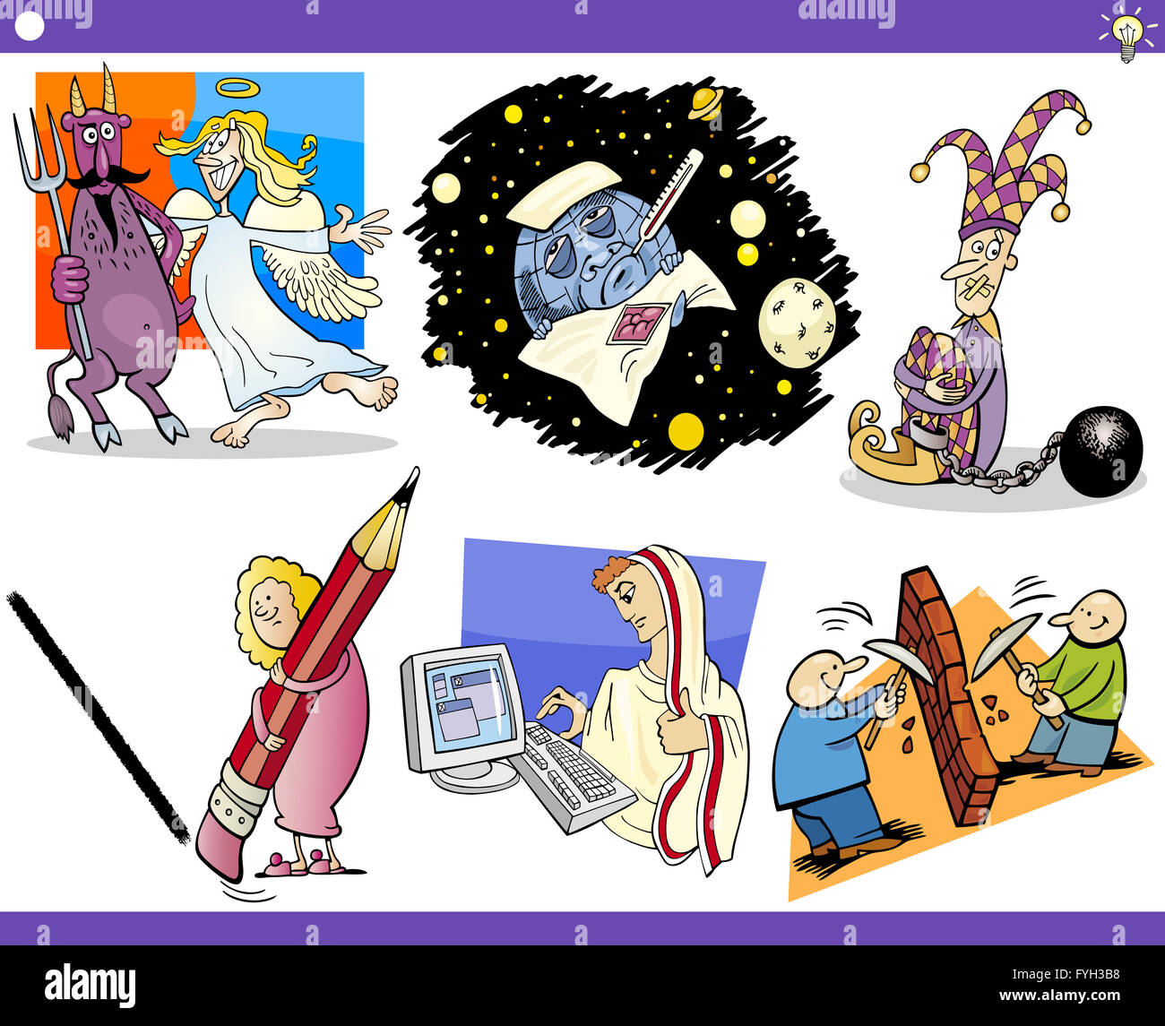 Cartoon-Konzepte und Ideen-Satz Stockfotografie - Alamy