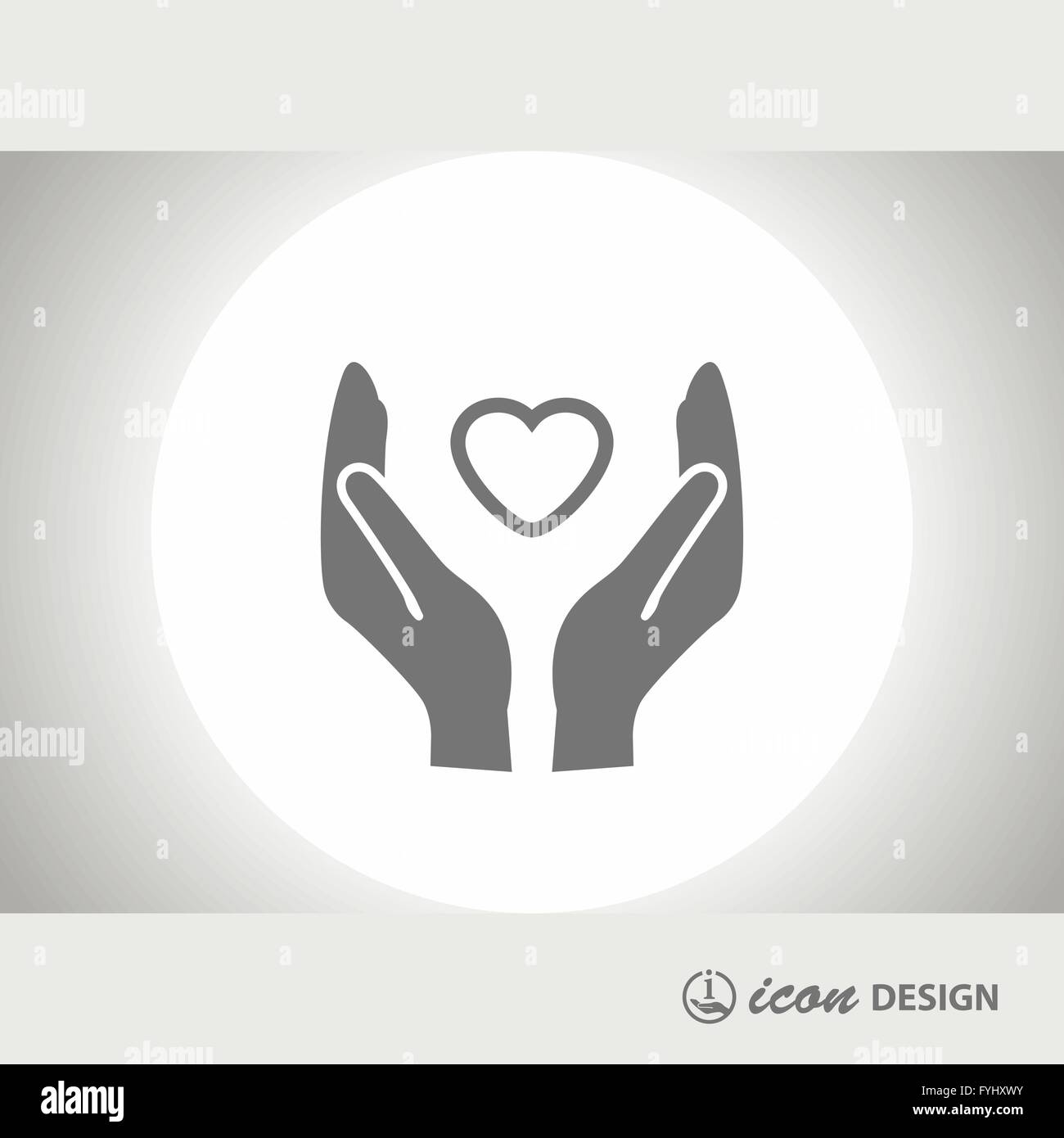 Piktogramm Herz in der hand Stock-Vektorgrafik - Alamy