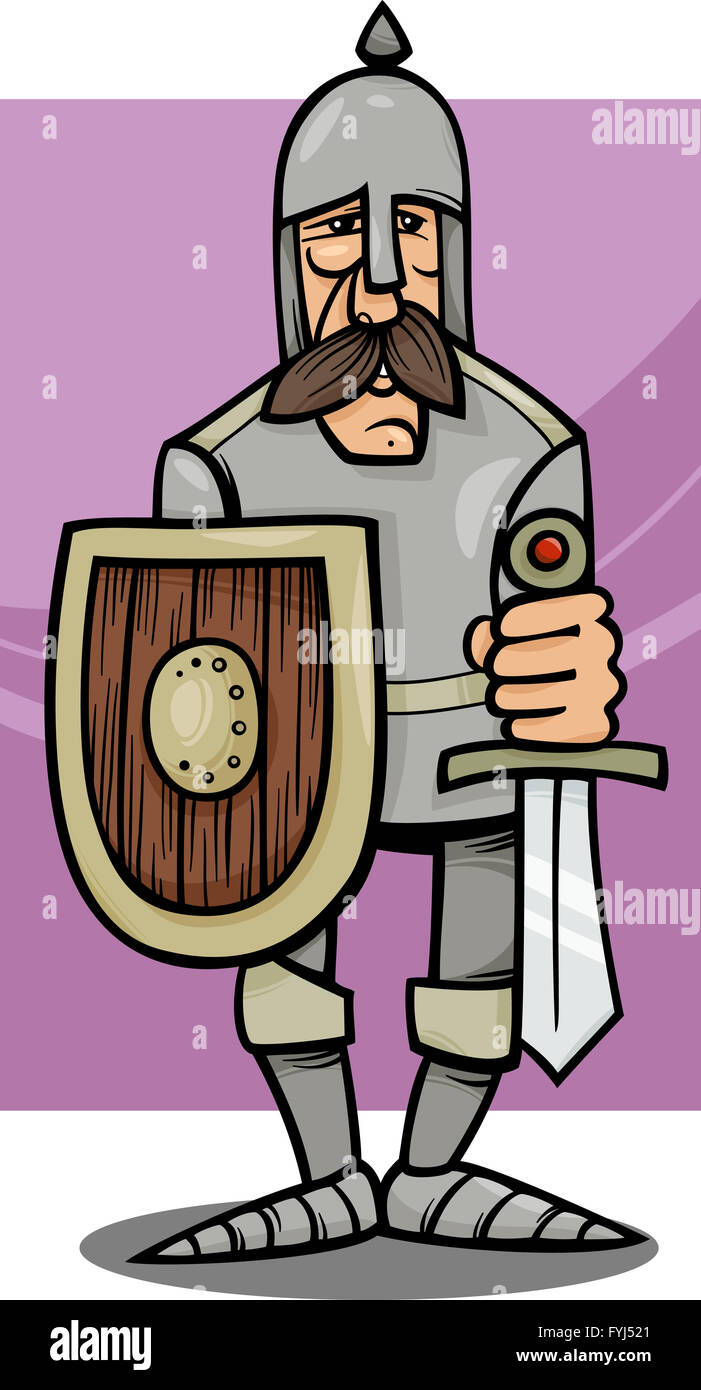 Knight in armor cartoon illustration -Fotos und -Bildmaterial in hoher ...