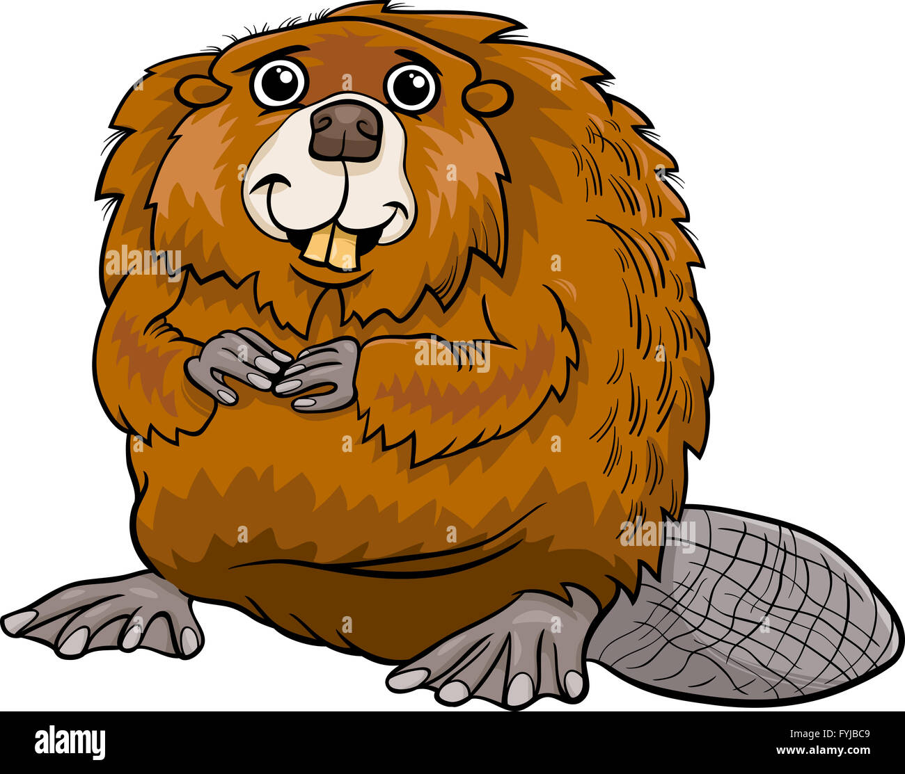 Biber Tier Cartoon illustration Stockfotografie - Alamy