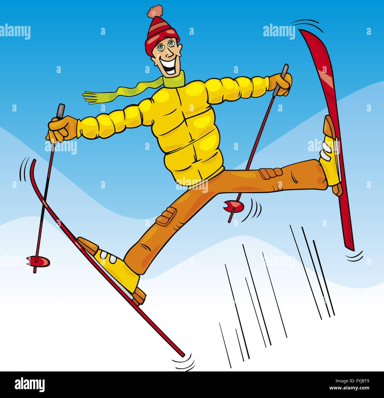 Ski Sport Cartoon Illustration Stockfotos und -bilder Kaufen - Alamy